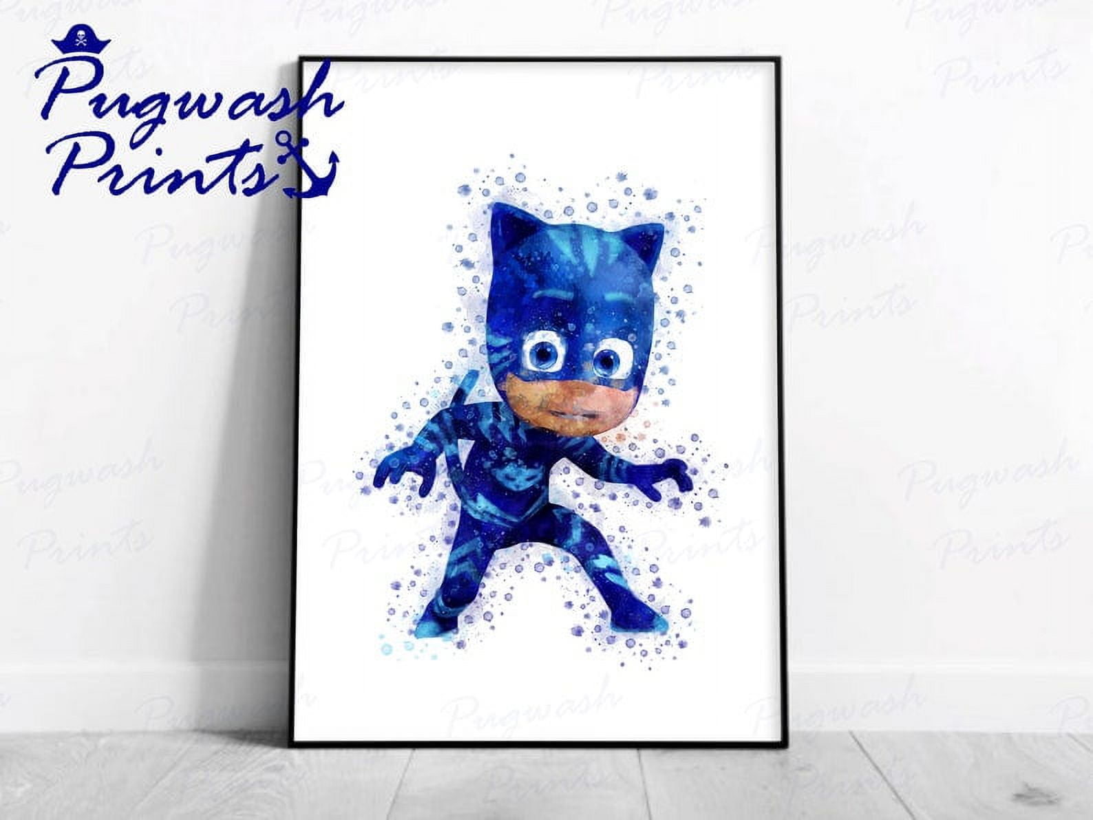 POSTER PJ MasksPrint 'CATBOY - CONNOR' Watercolour Splash Art ...