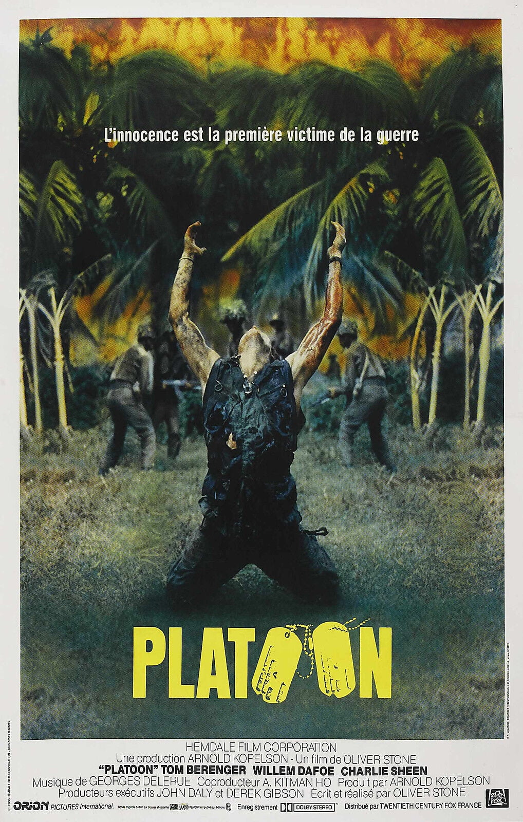 POSTER PLATOON Movie Poster 1986-24x36-UNFRAMED - Walmart.com