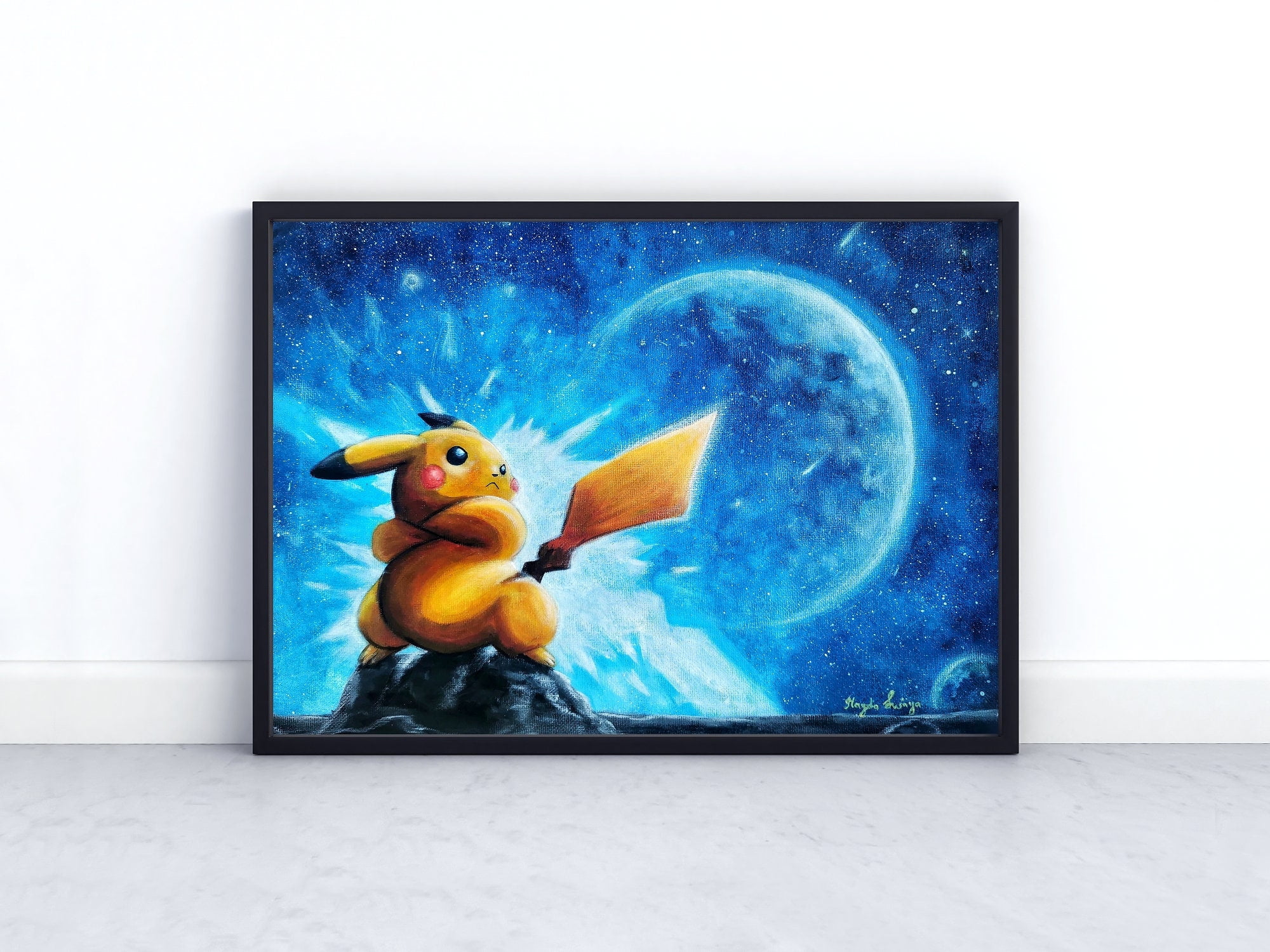 POSTER POSTER Gold Star Pikachu Pokemon art - Pikachu print - Pokemon ...
