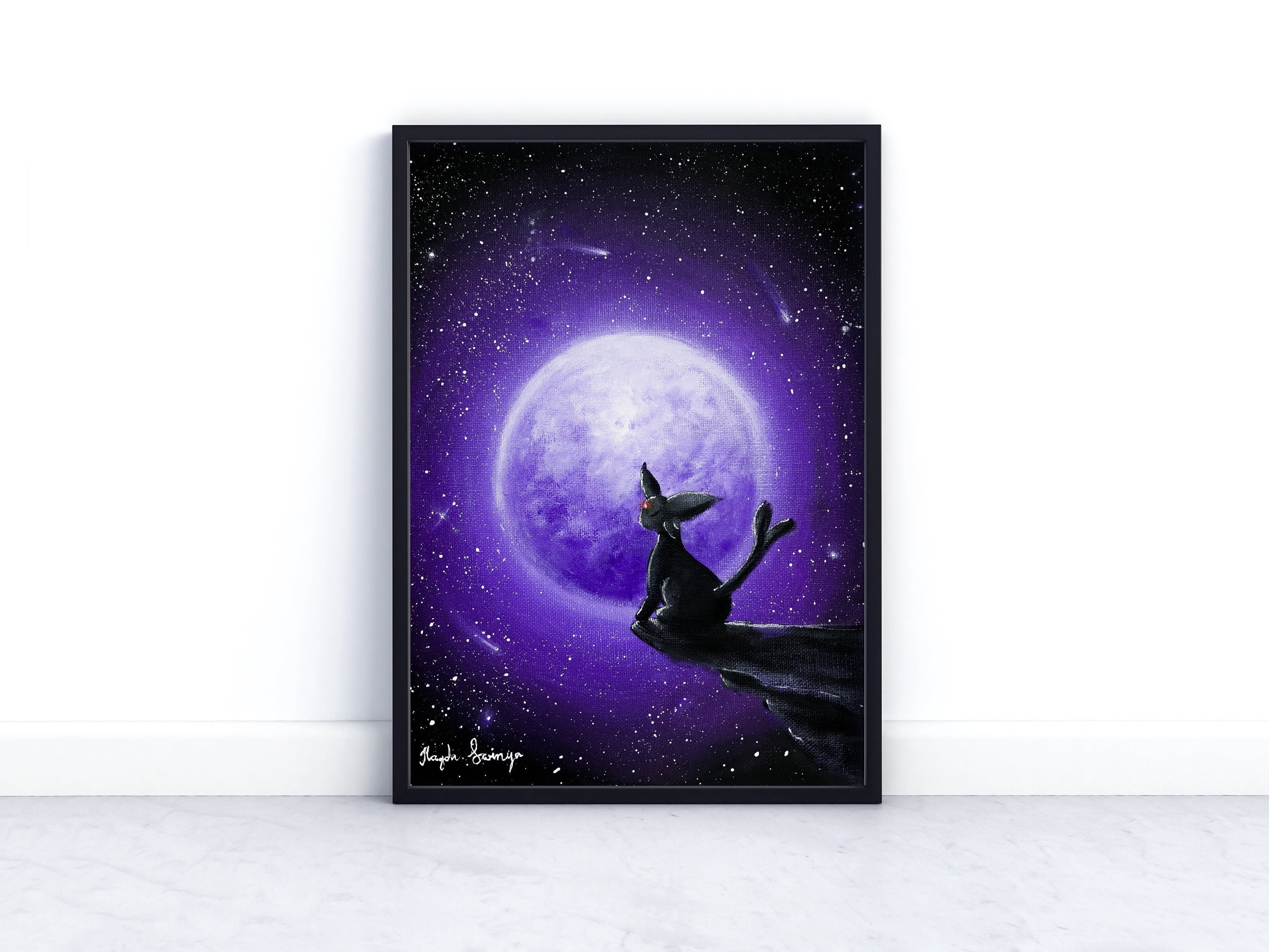 POSTER POSTER of Espeon under the moon art - Espeon under the moon ...