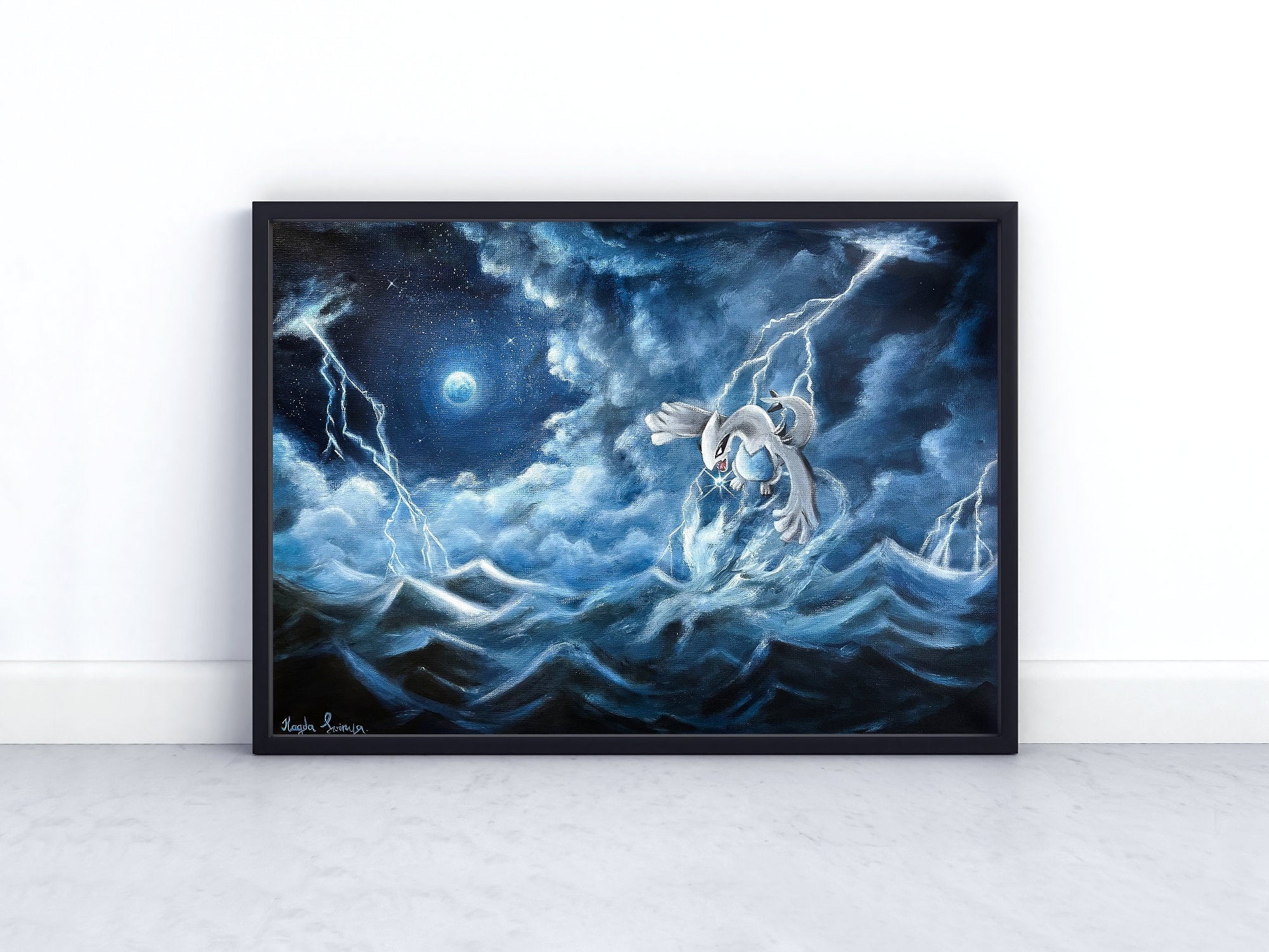 POSTER POSTER of Lugia Pokemon art - Lugia print - Pokemon wall art ...