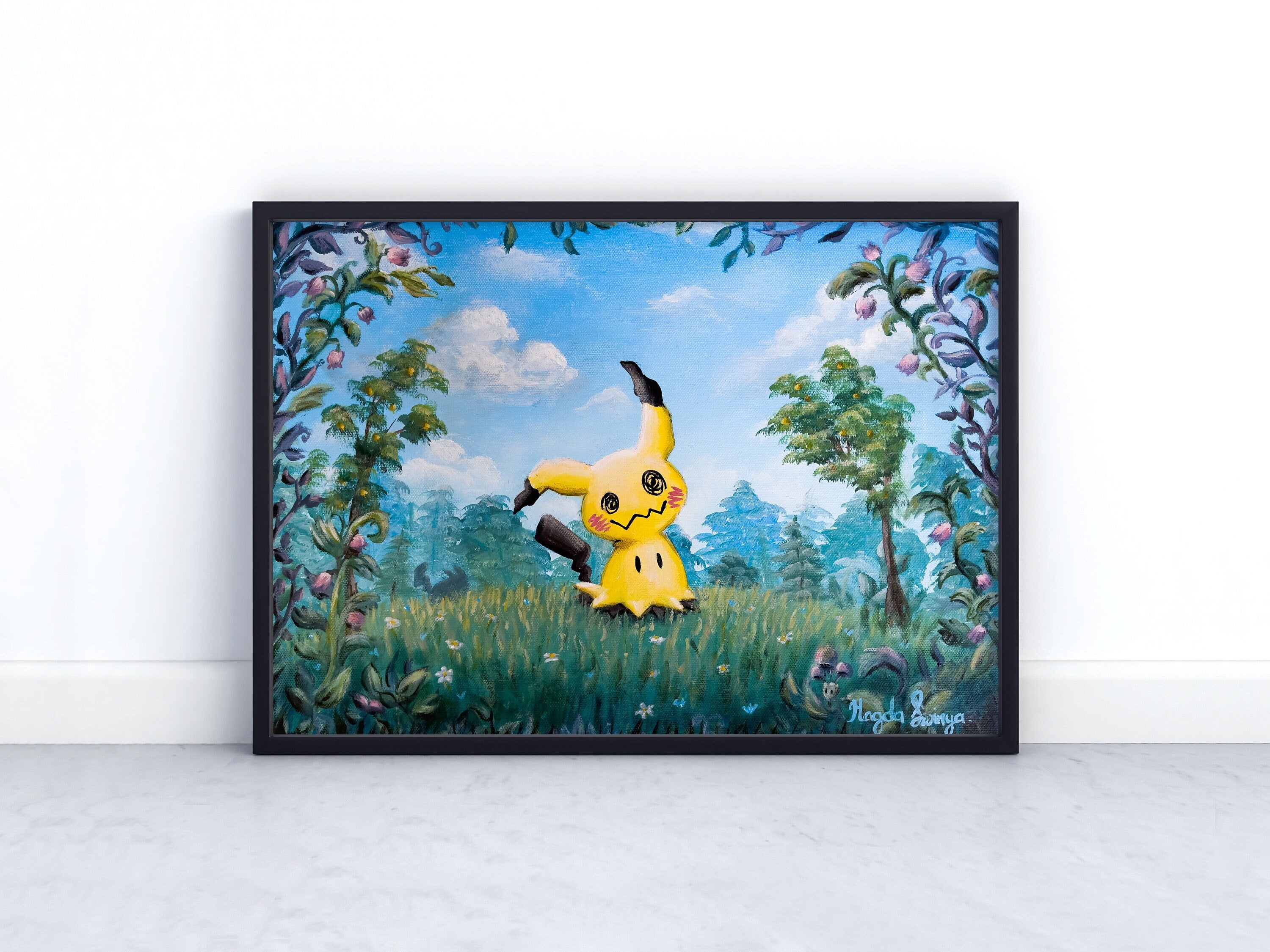 POSTER POSTER of Mimikyu Forest Pokemon painting - Pokemon print - art ...