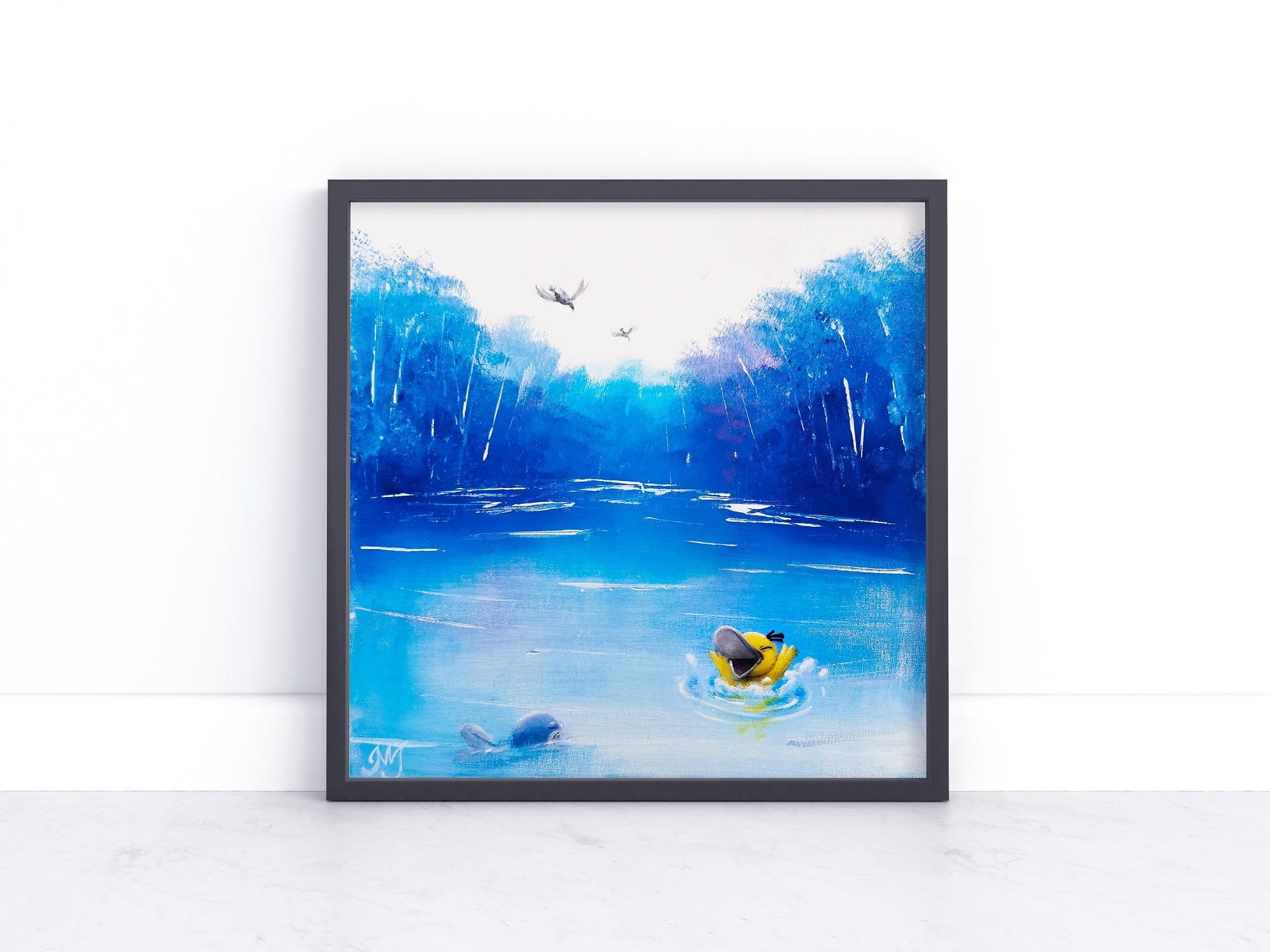 POSTER POSTER of Psyduck and Poliwag lake Pokemon art - Psyduck and ...