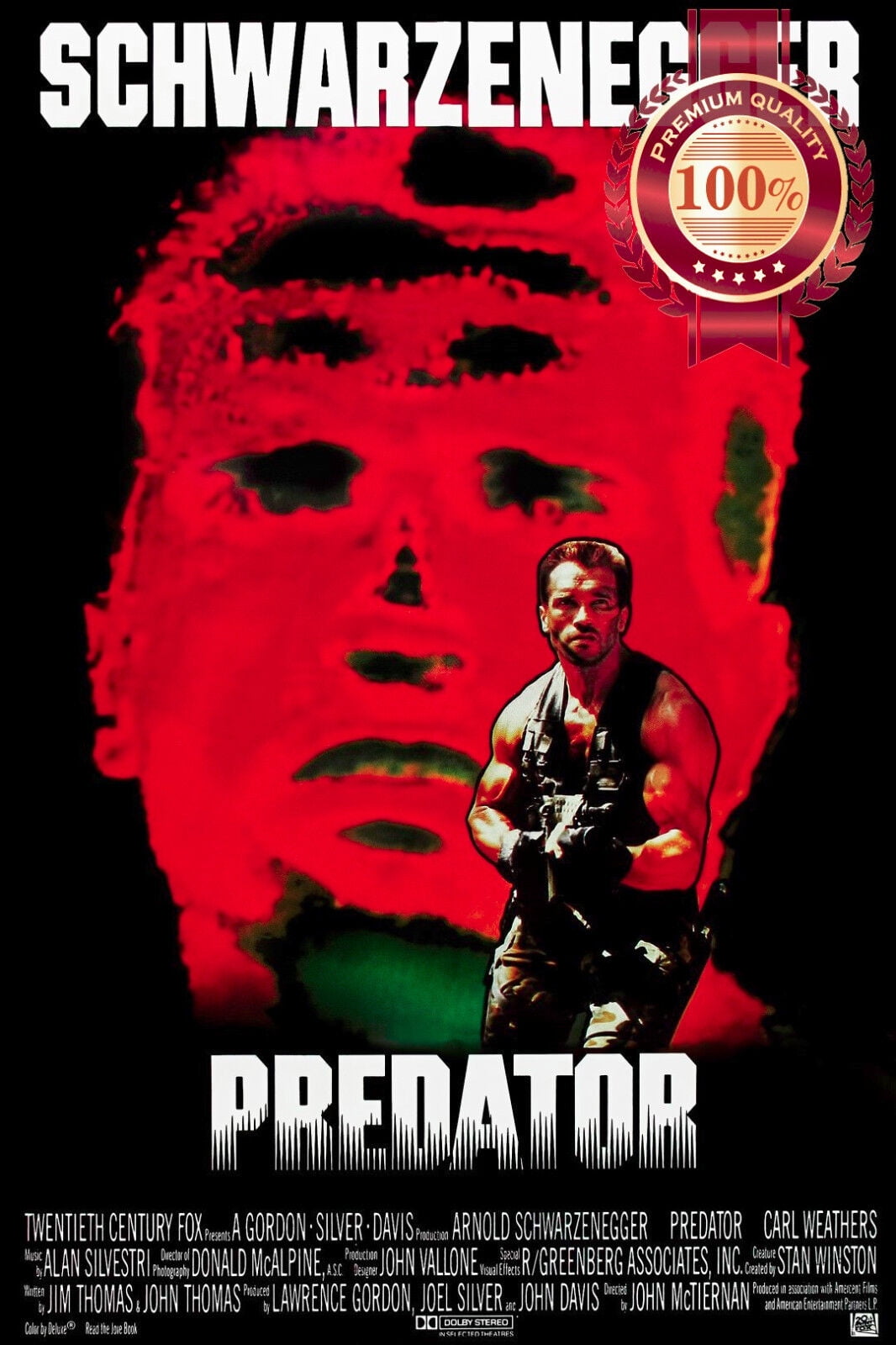 POSTER PREDATOR 1 1987 80s SCHWARZENEGGER ORIGINAL FILM MOVIE PRINT ...