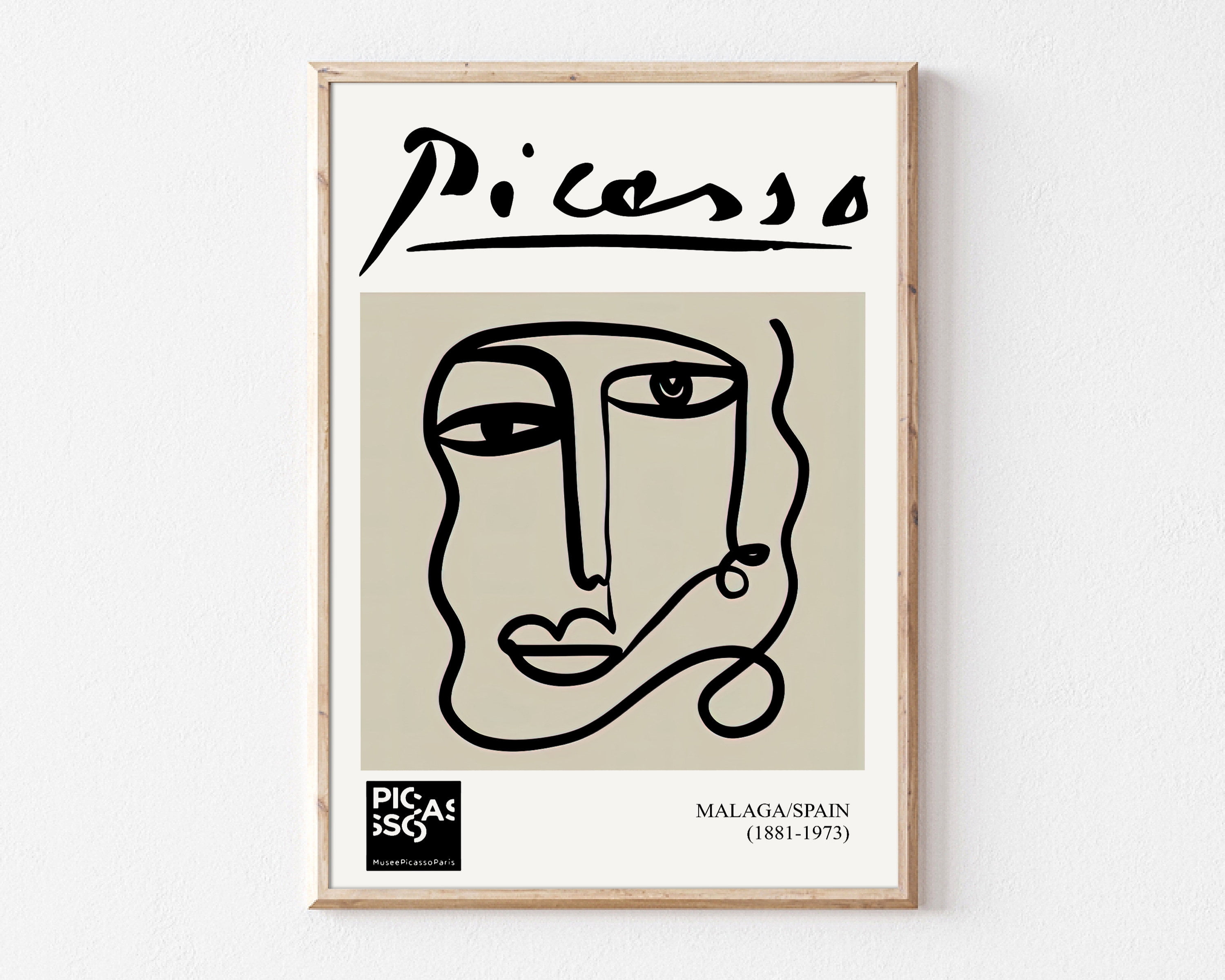 POSTER Pablo Picasso Print, Line Art Drawing, Exhibition poster, Large wall art, Minimalist Wall ...
