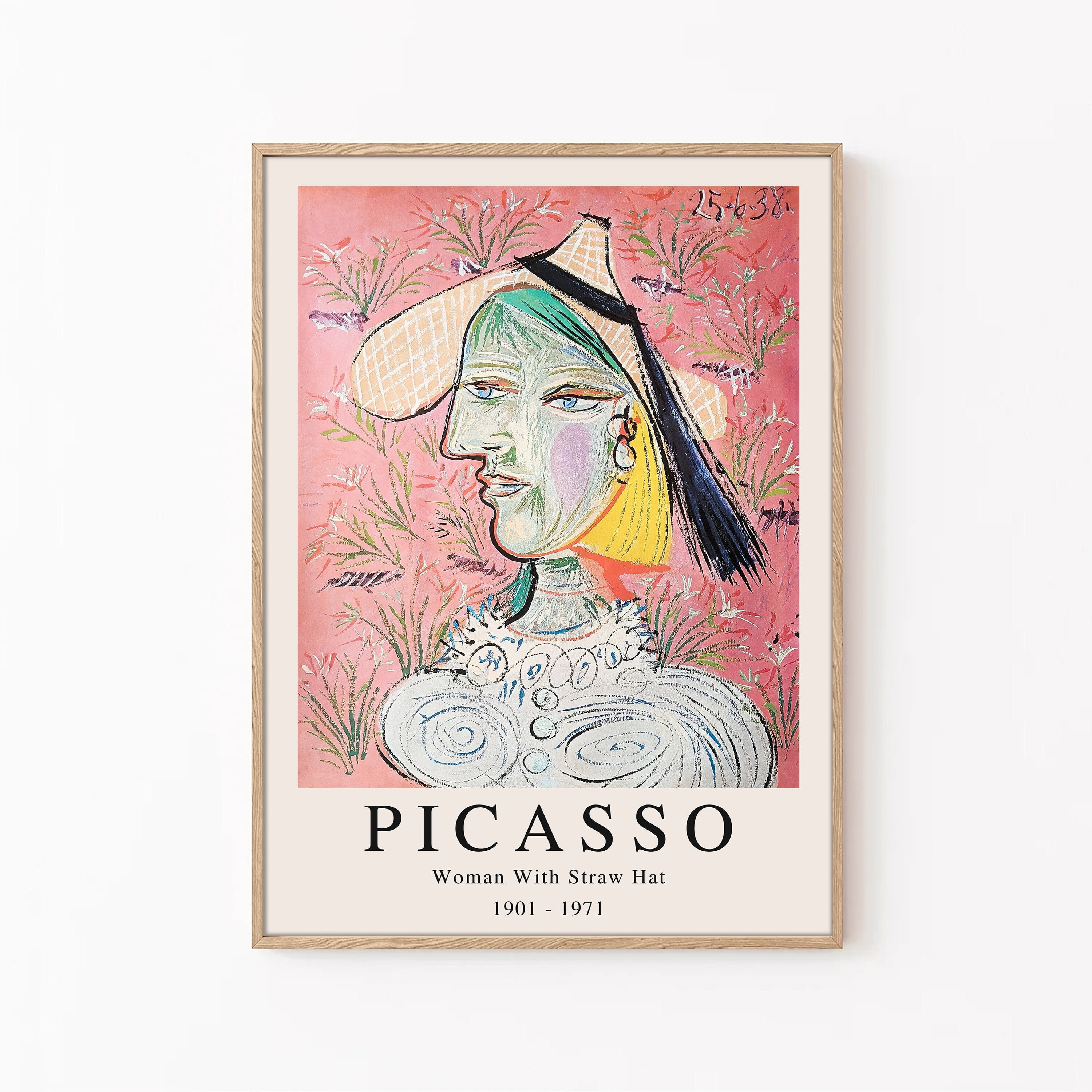 POSTER Pablo Picasso Wall Art, Picasso Art Print, Woman with Straw Hat ...