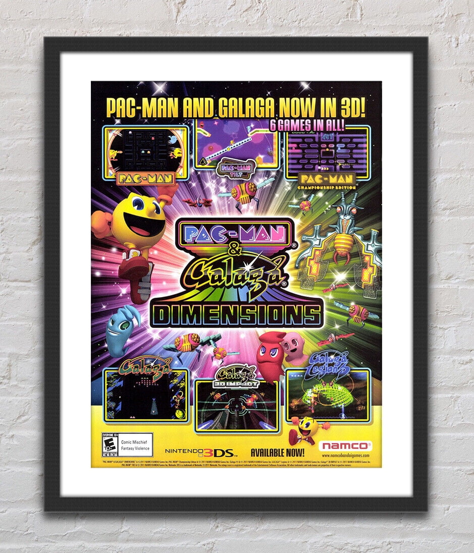 POSTER Pac-Man & Galaga Dimensions Nintendo 3DS Poster-24x36-UNFRAMED ...