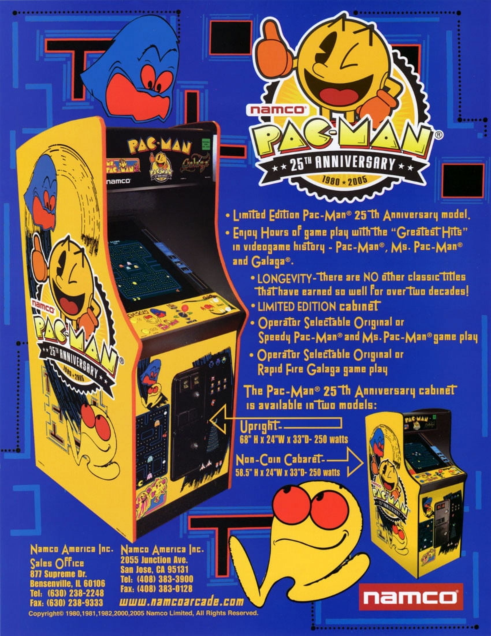 POSTER Pac-Man Mrs. Pac-Man Namco Arcade Poster-24x36-UNFRAMED ...