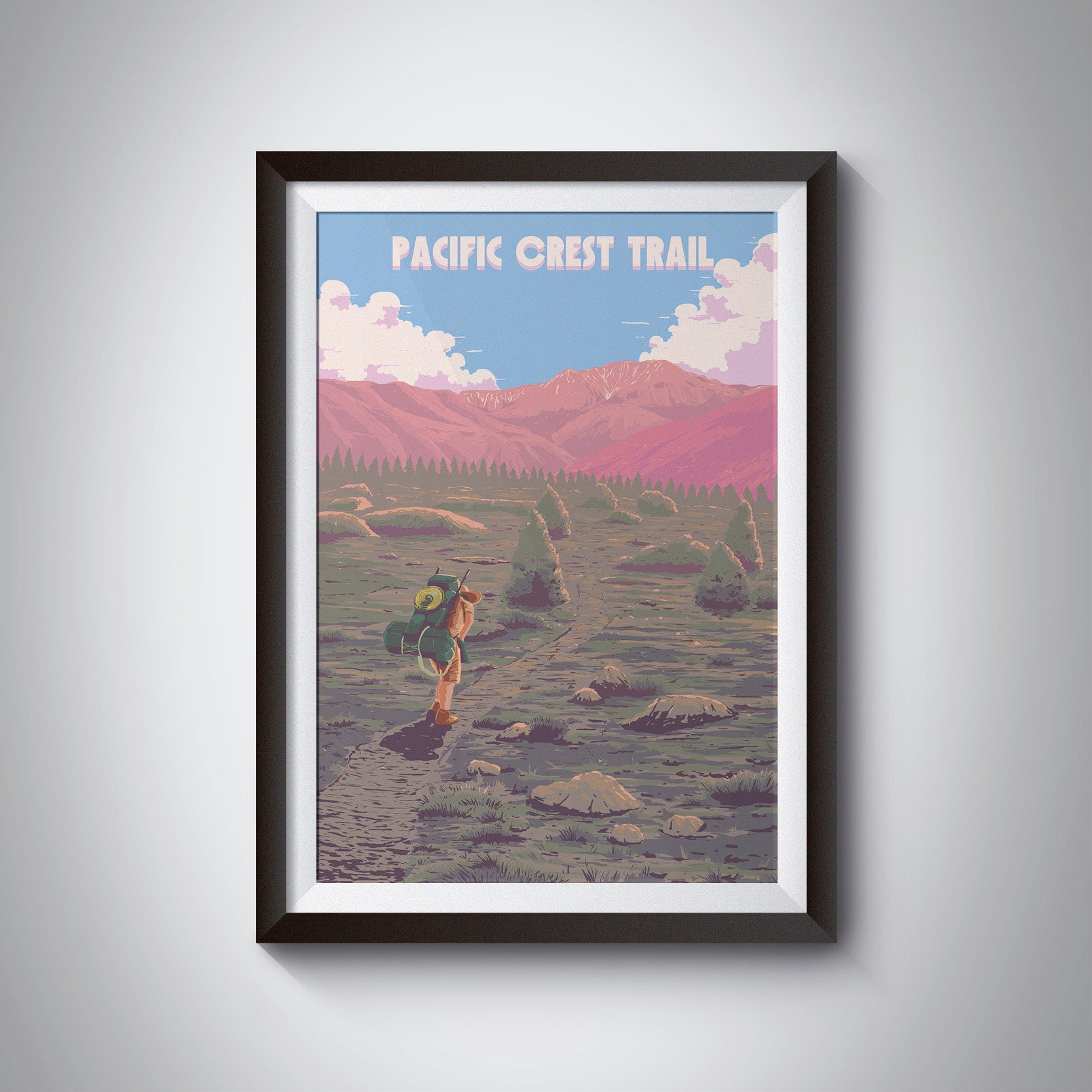 POSTER Pacific Crest Trail Poster, USA Travel Print, PCT Thru Hike ...