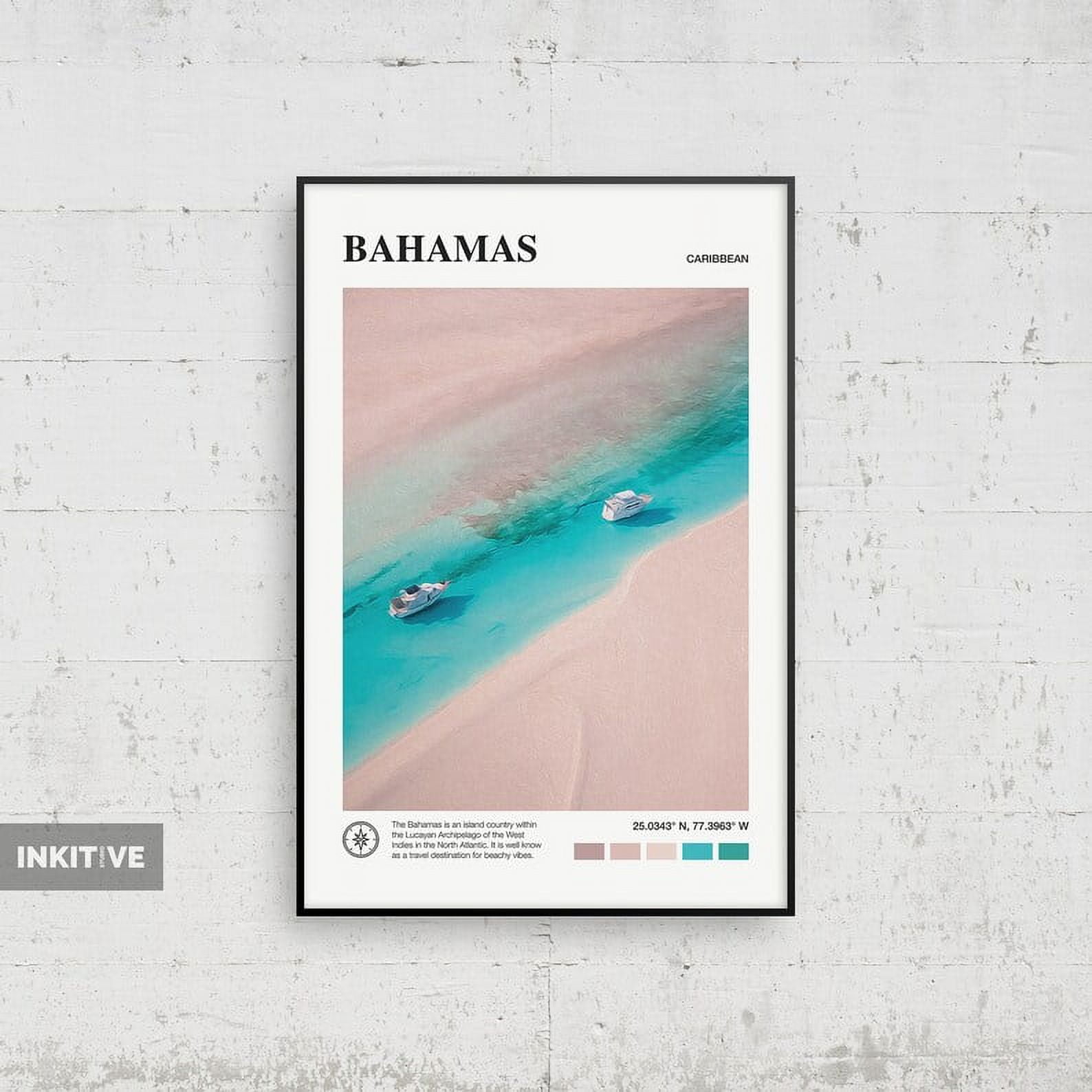 POSTER Painted Travel Poster - Bahamas Painting, Bahamas Print, Bahamas ...