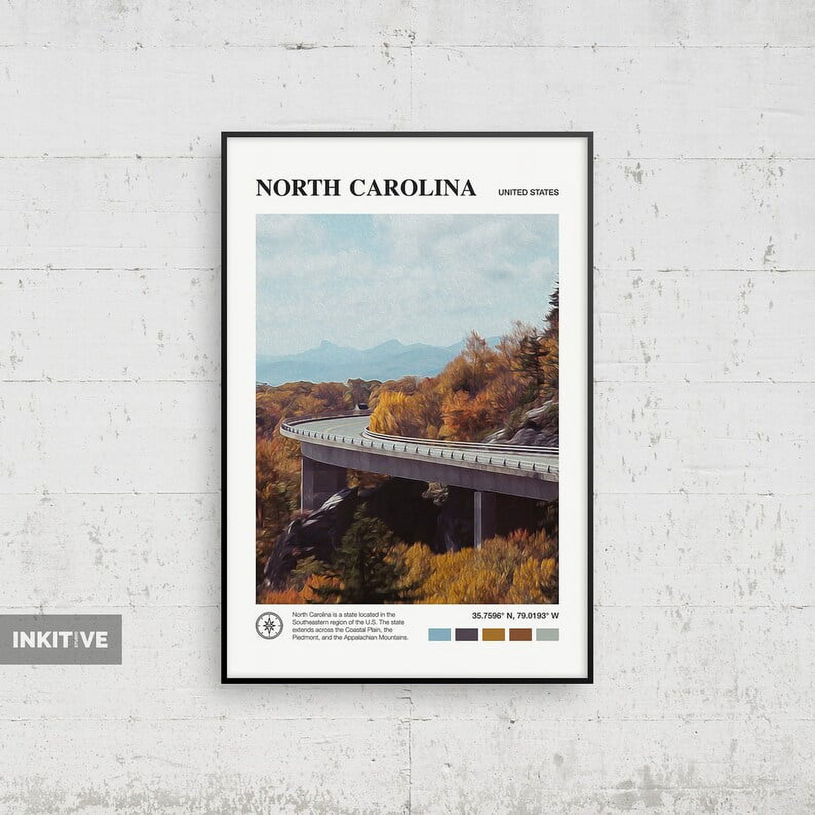 POSTER Painted Travel Poster - North Carolina Painting, North Carolina ...