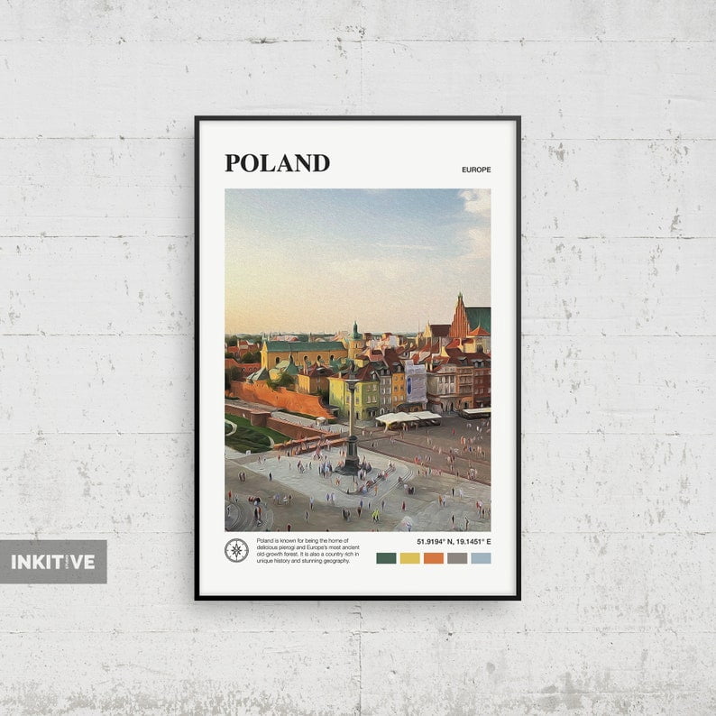 POSTER Painted Travel Poster - Poland Painting, Poland Print, Poland ...