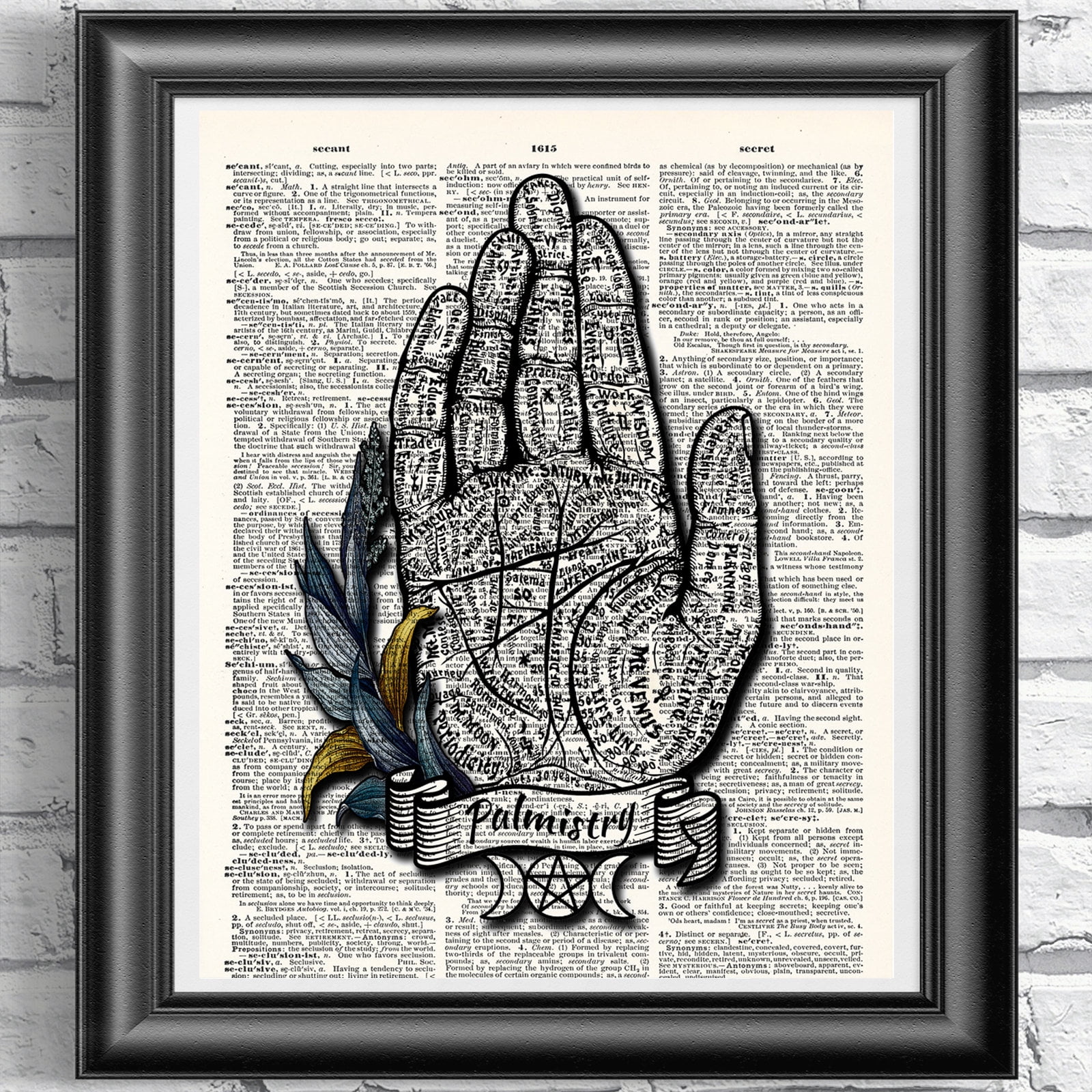 POSTER Palmistry Hand Diagram Wall Art Poster - Antique Chiromancy ...