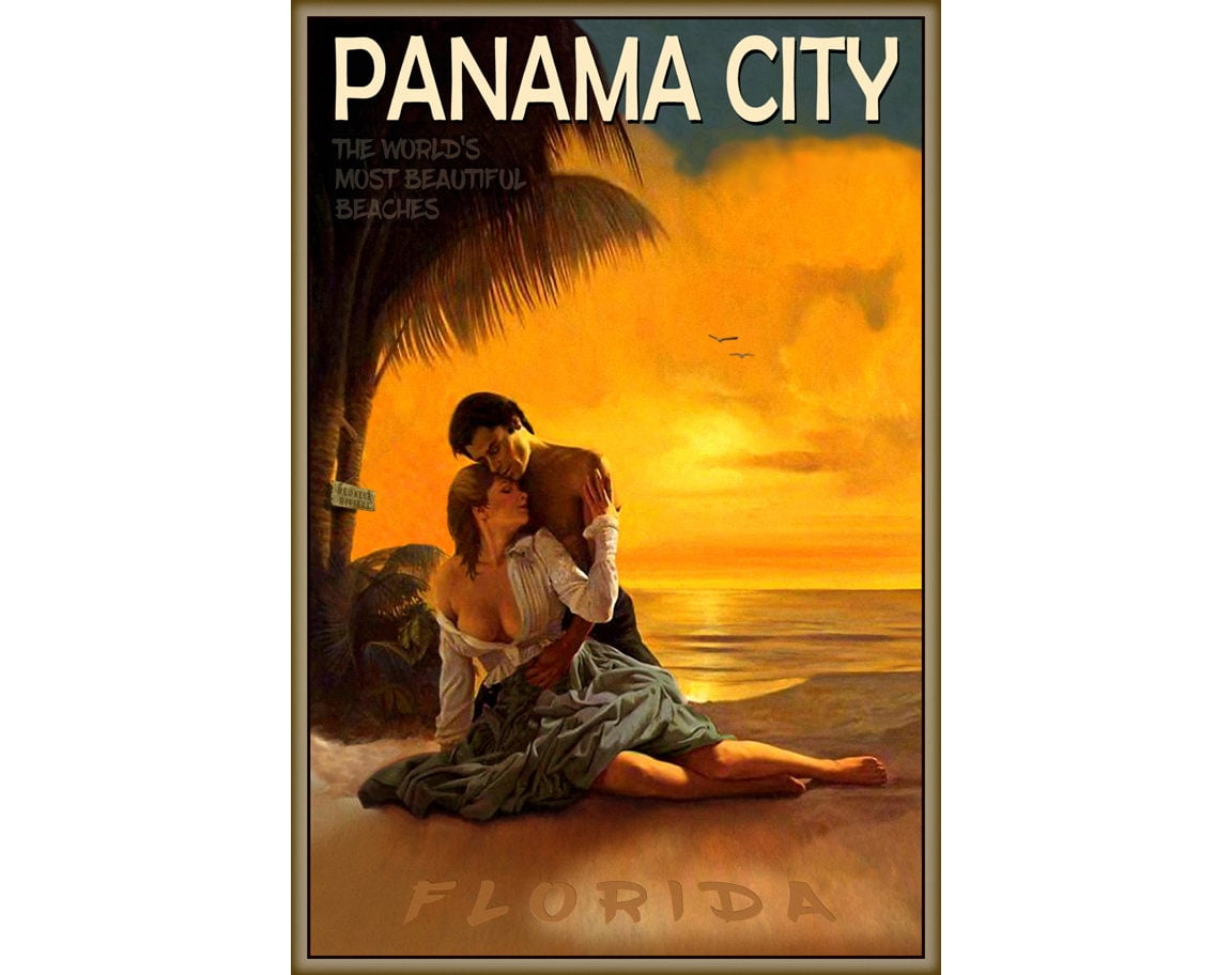 POSTER Panama City Sunset Bay County Florida Beach Travel Poster ...