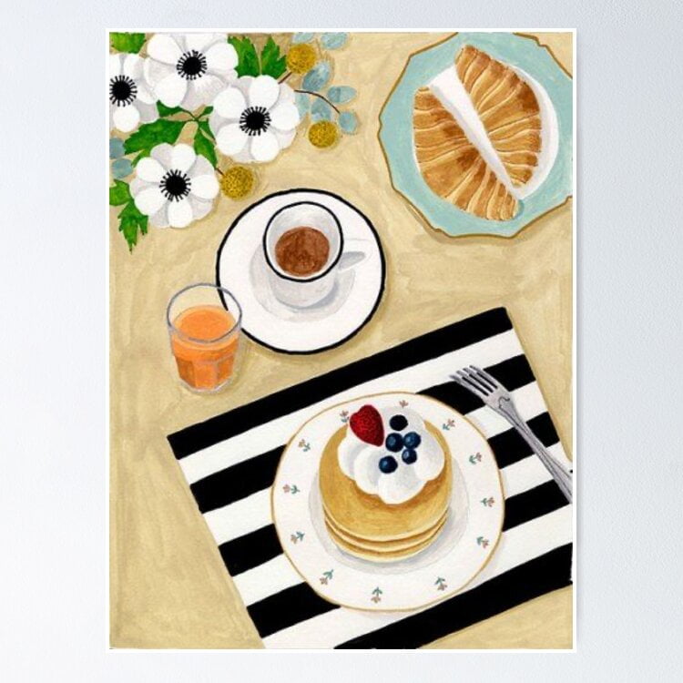 Poster Pancake Clipart, Breakfast Clipart, Printable Pancake, Printable ...