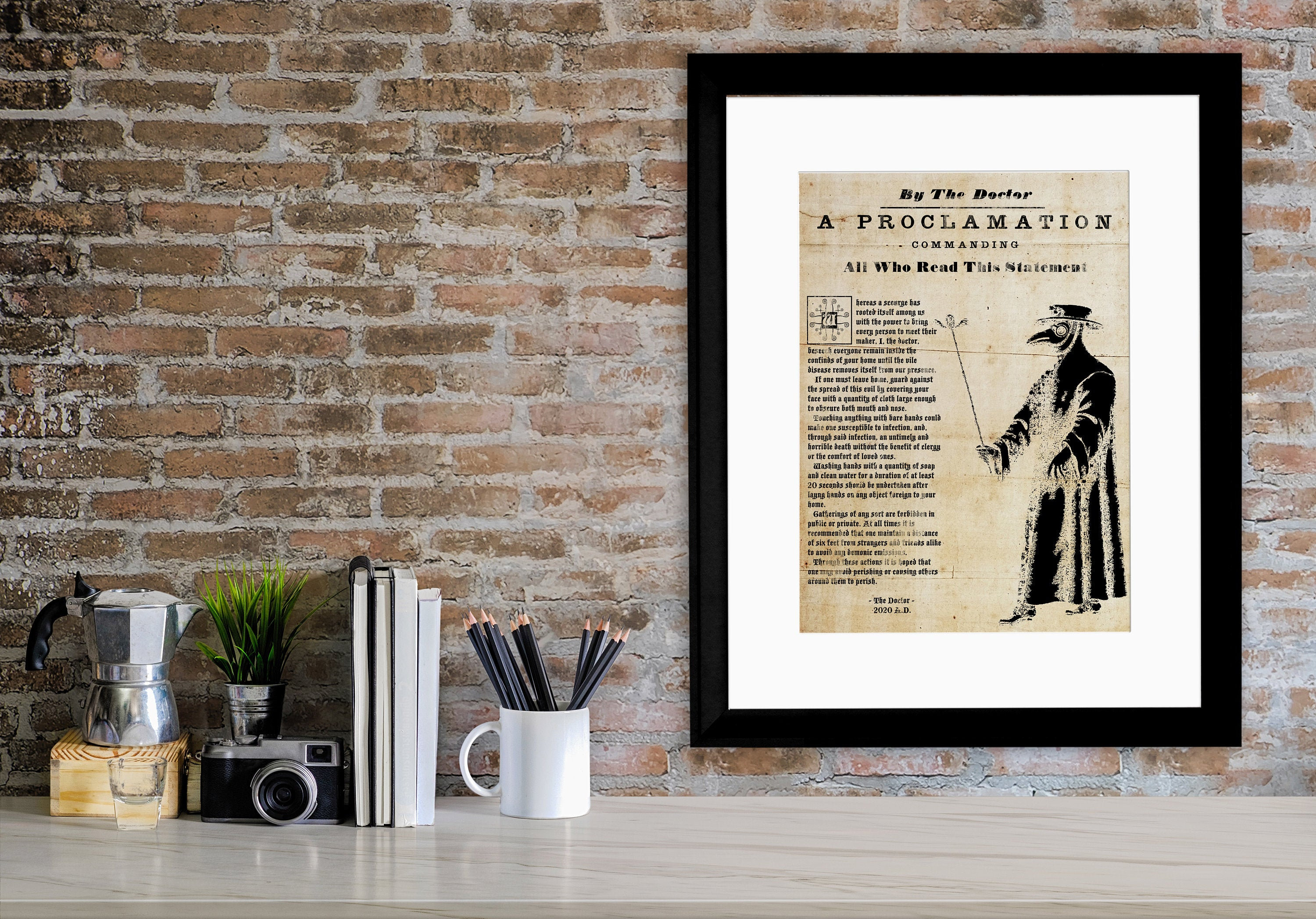 POSTER Pandemic Proclamation. Vintage Style Print. Matte Fine Art Paper ...