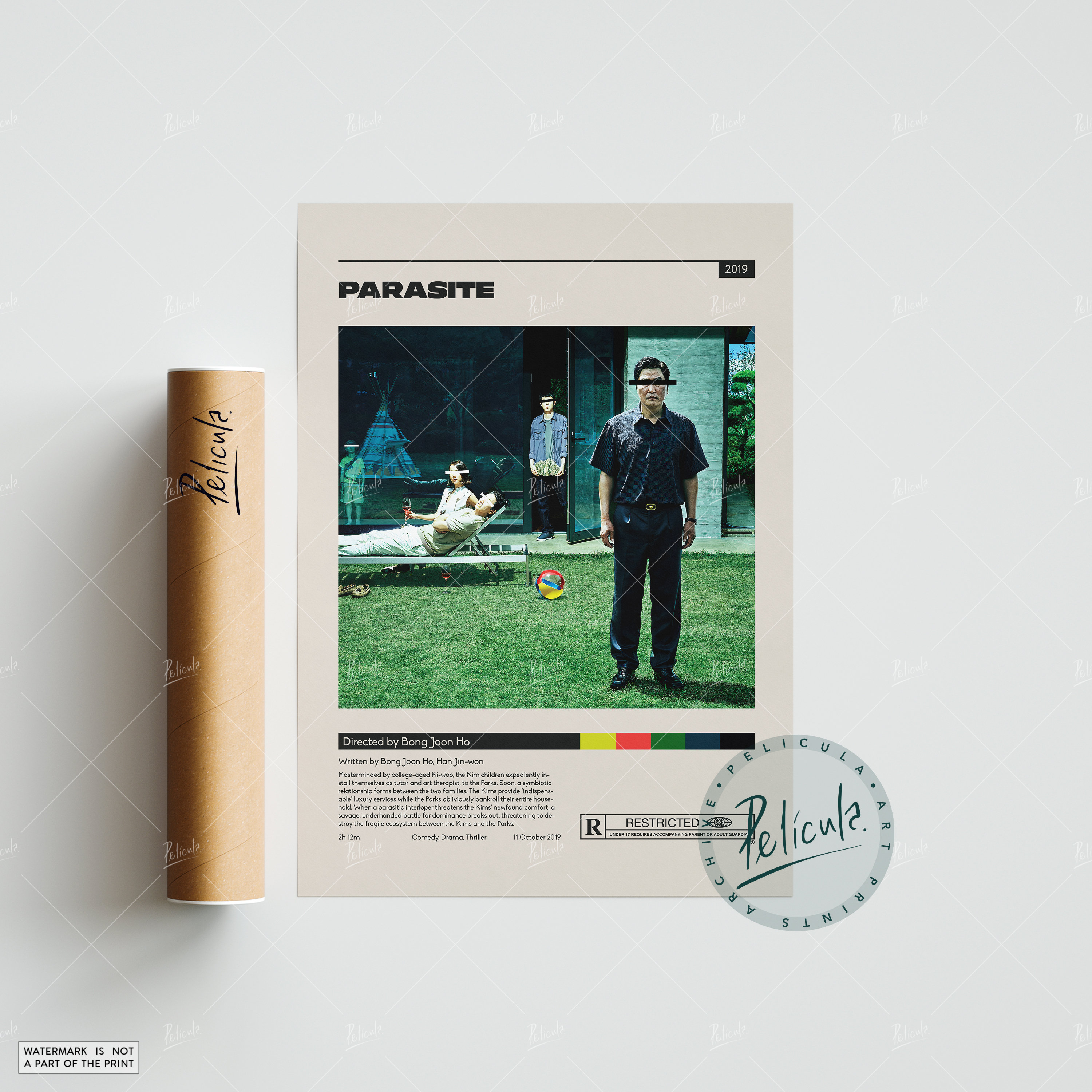 POSTER Parasite | Bong Joon-Ho | Vintage Retro Art Print | Wall Art Print | Minimalist Movie ...