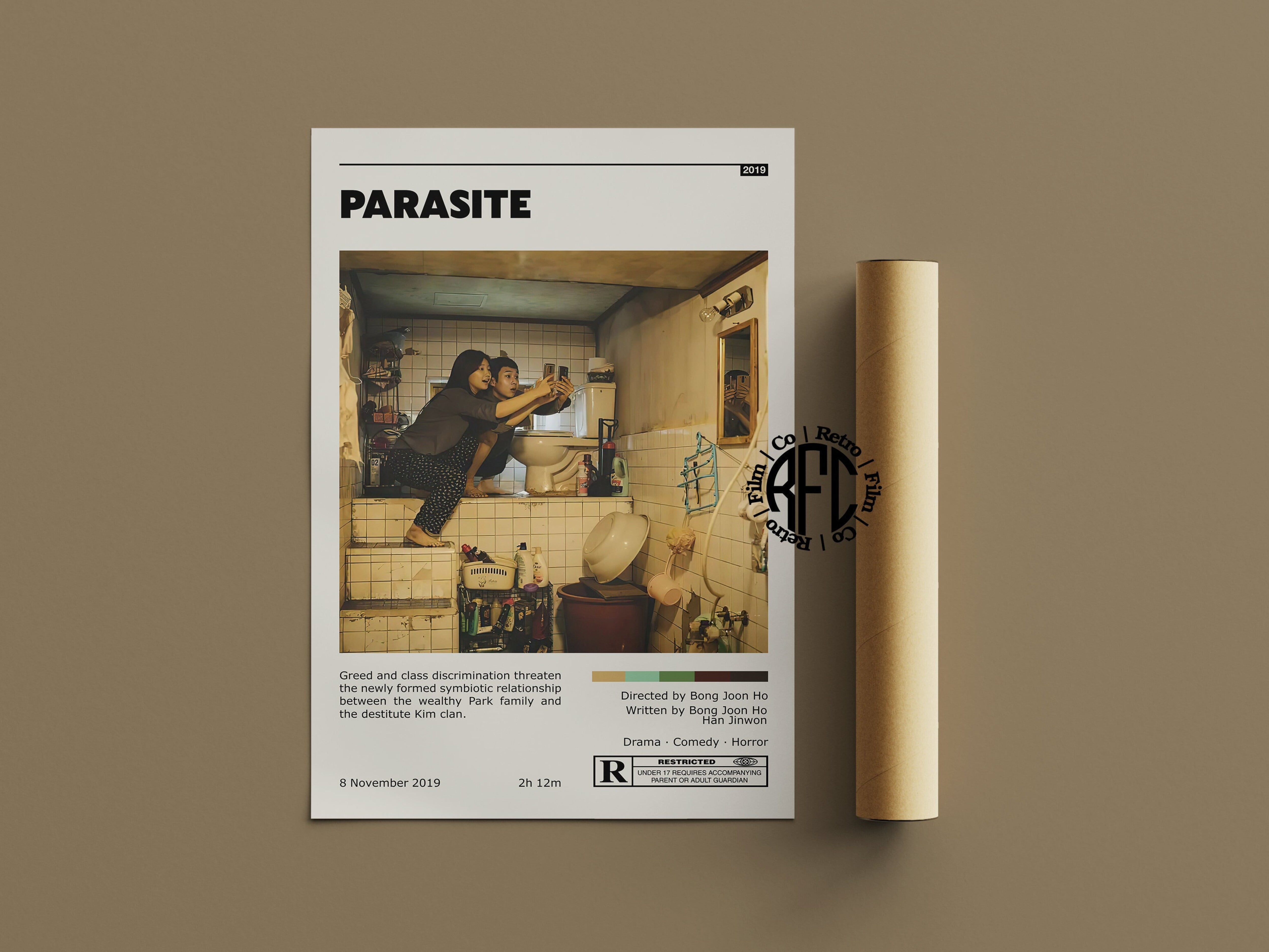 POSTER Parasite Retro Movie Poster Print | Minimalist Movie Poster | Retro Vintage Art Print ...