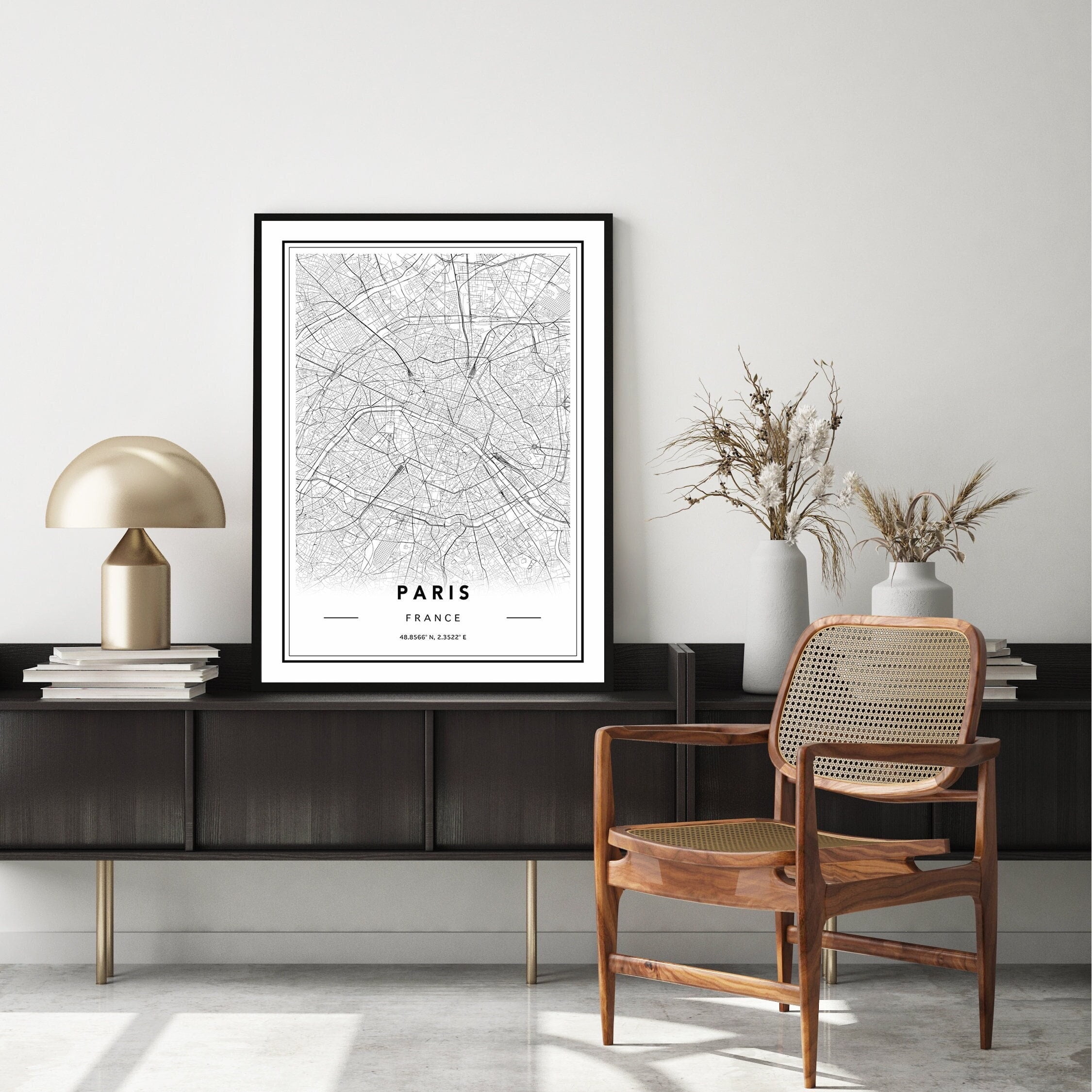 POSTER Paris City Map Print, Paris Map Poster, Paris Map Wall Art ...