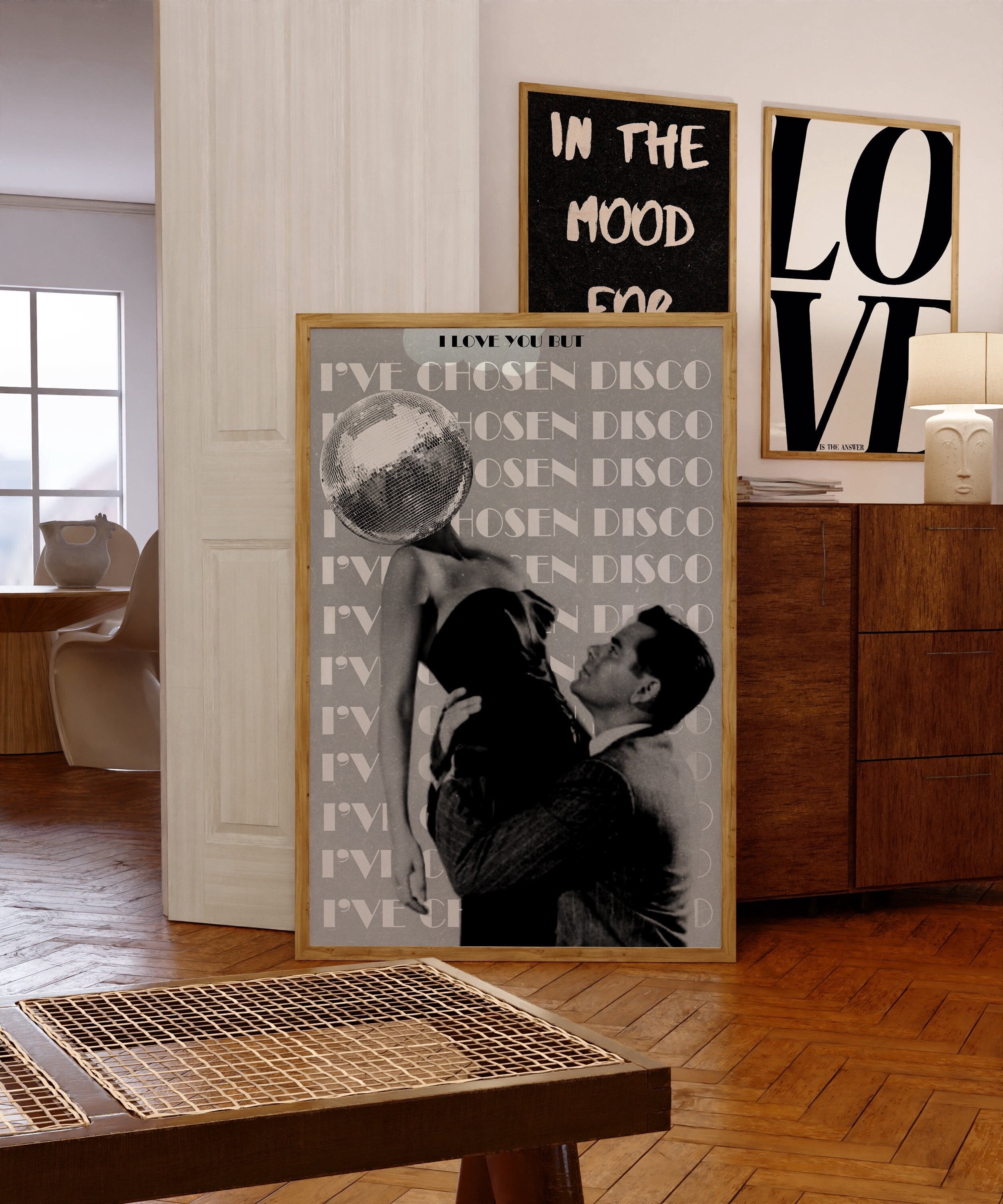 POSTER Party Poster, 70s Wall Art, Black Wall Art, Disco Ball Print ...