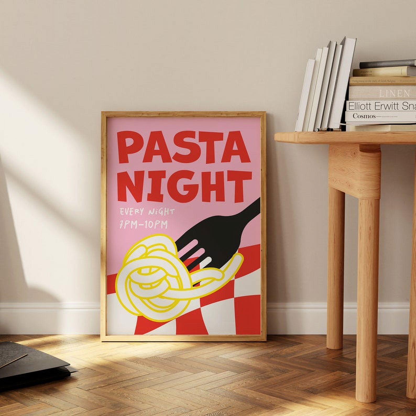 POSTER Pasta Night Print, Spaghetti Print, Pasta Lover Poster, Hand ...