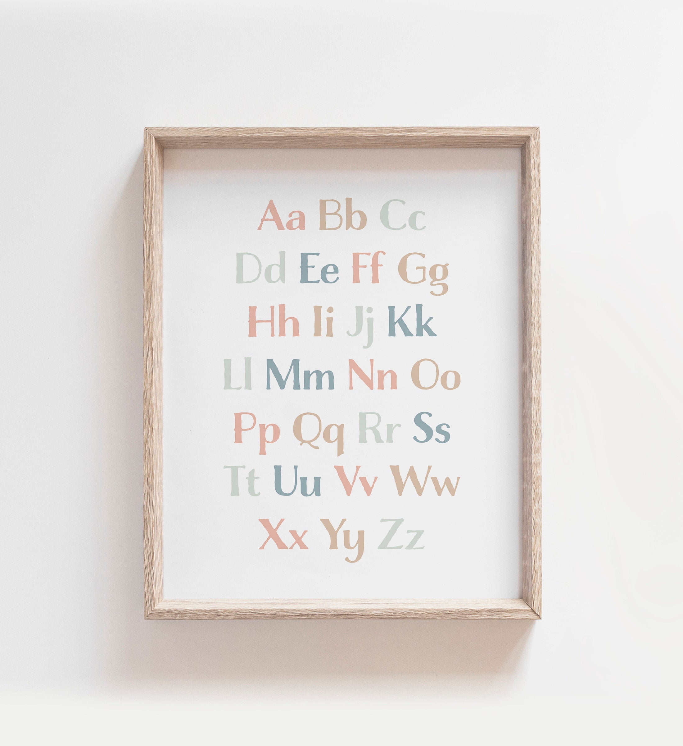 POSTER Pastel Alphabet Poster, ABC Print, Educational Wall Art, Kids ...