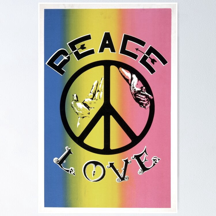 Poster Peace & Love Sign Retro - Unframed Poster, 24x36 - Walmart.com