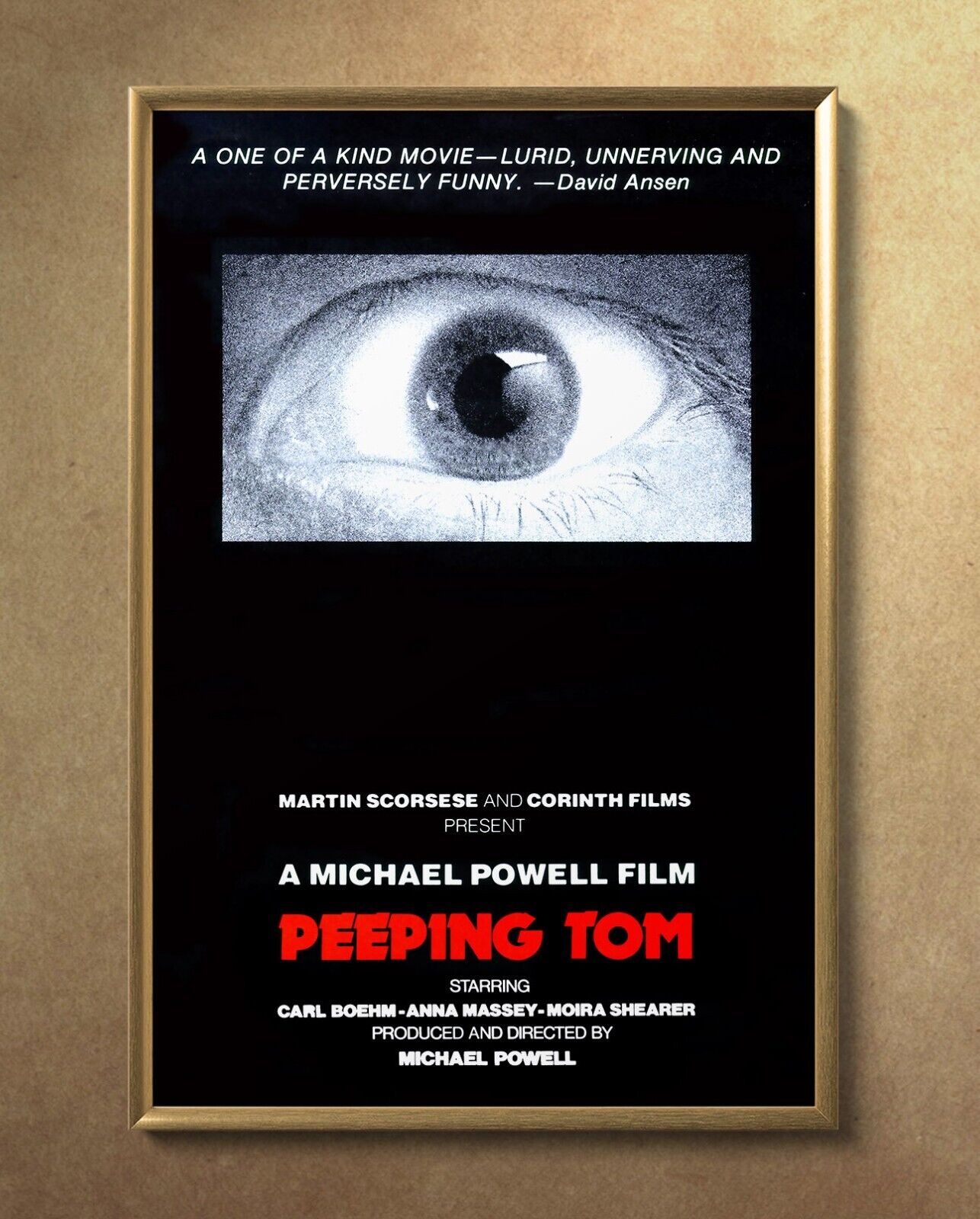 POSTER Peeping Tom Carl Boehm 1960 Movie Poster-24x36-UNFRAMED ...