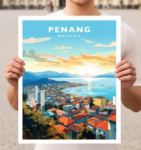 POSTER Penang Malaysia Travel Wall Art Print UNFRAMED, 24x36 - Walmart.com