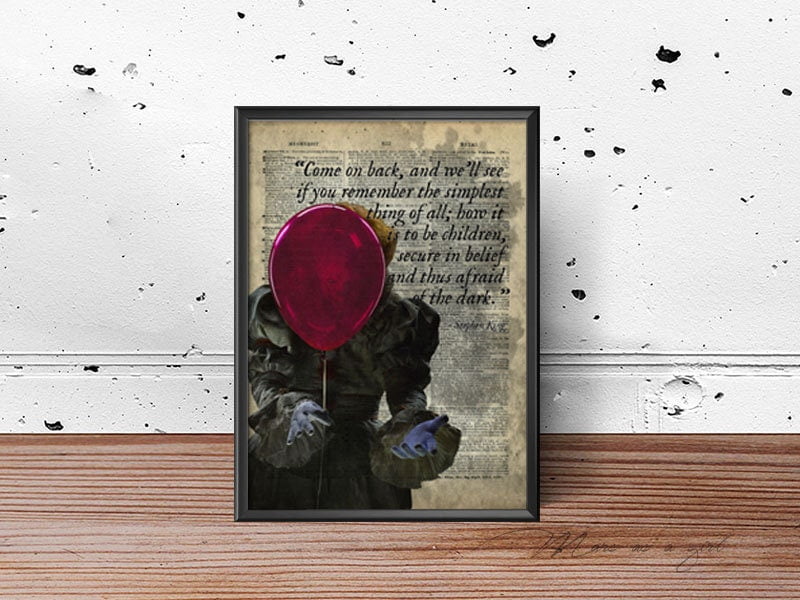 POSTER Pennywise, Stephen King, It Movie, Dictionary Art, Print ...
