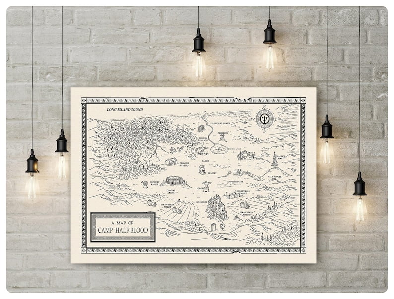 POSTER Percy Jackson Map Poster, Camp Half-Blood Series Map, Percy ...