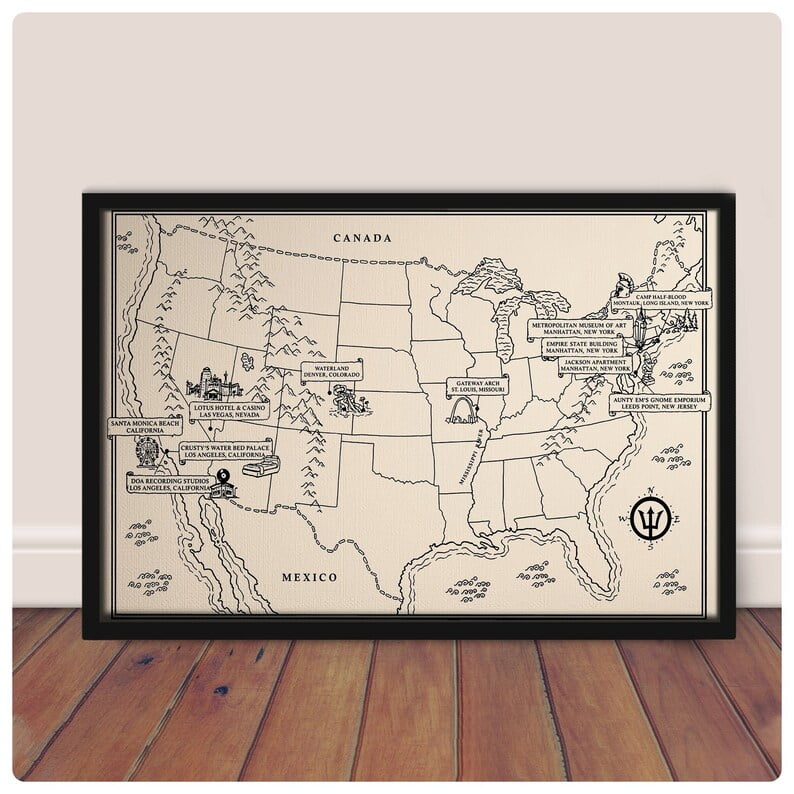 POSTER Percy Jackson Poster, Camp Half-Blood series map, Percy Jackson ...