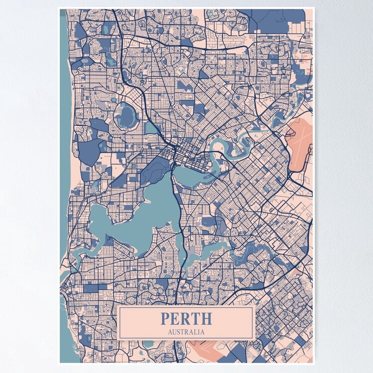 POSTER Perth City Map POSTER UNFRAMED, 8x12 - Walmart.com