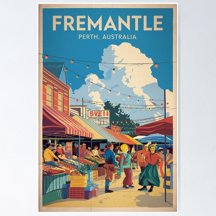 POSTER Perth Vintage Travel Poster Poster UNFRAMED, 12x18 - Walmart.com