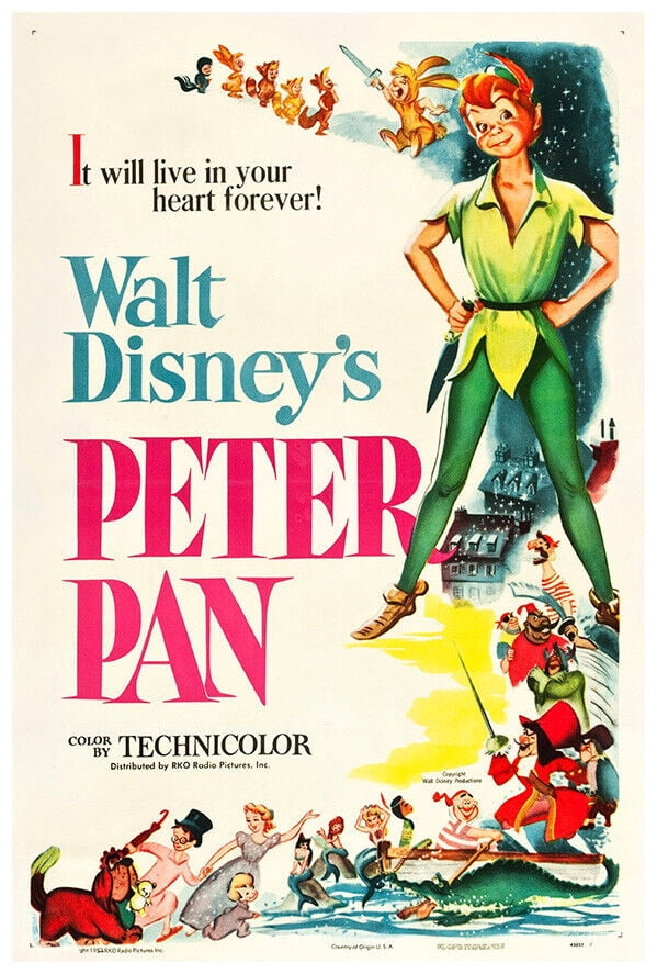 POSTER Peter Pan - Disney - Movie Poster - 1952 - US Release Teaser ...
