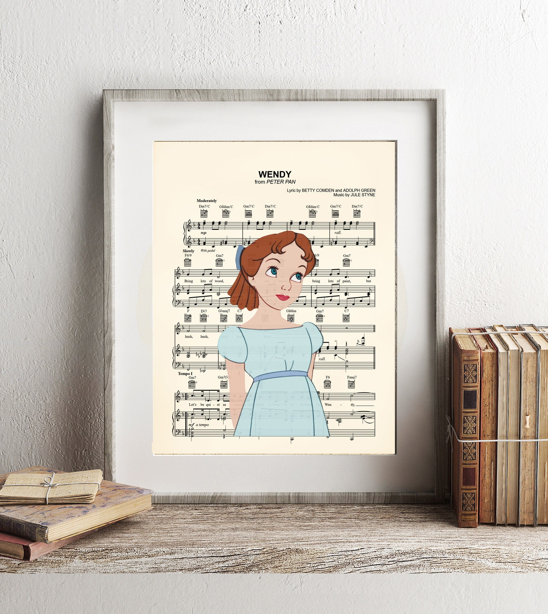 POSTER Peter Pan Wendy Darling Sheet Music Art Print-UNFRAMED - Walmart.com