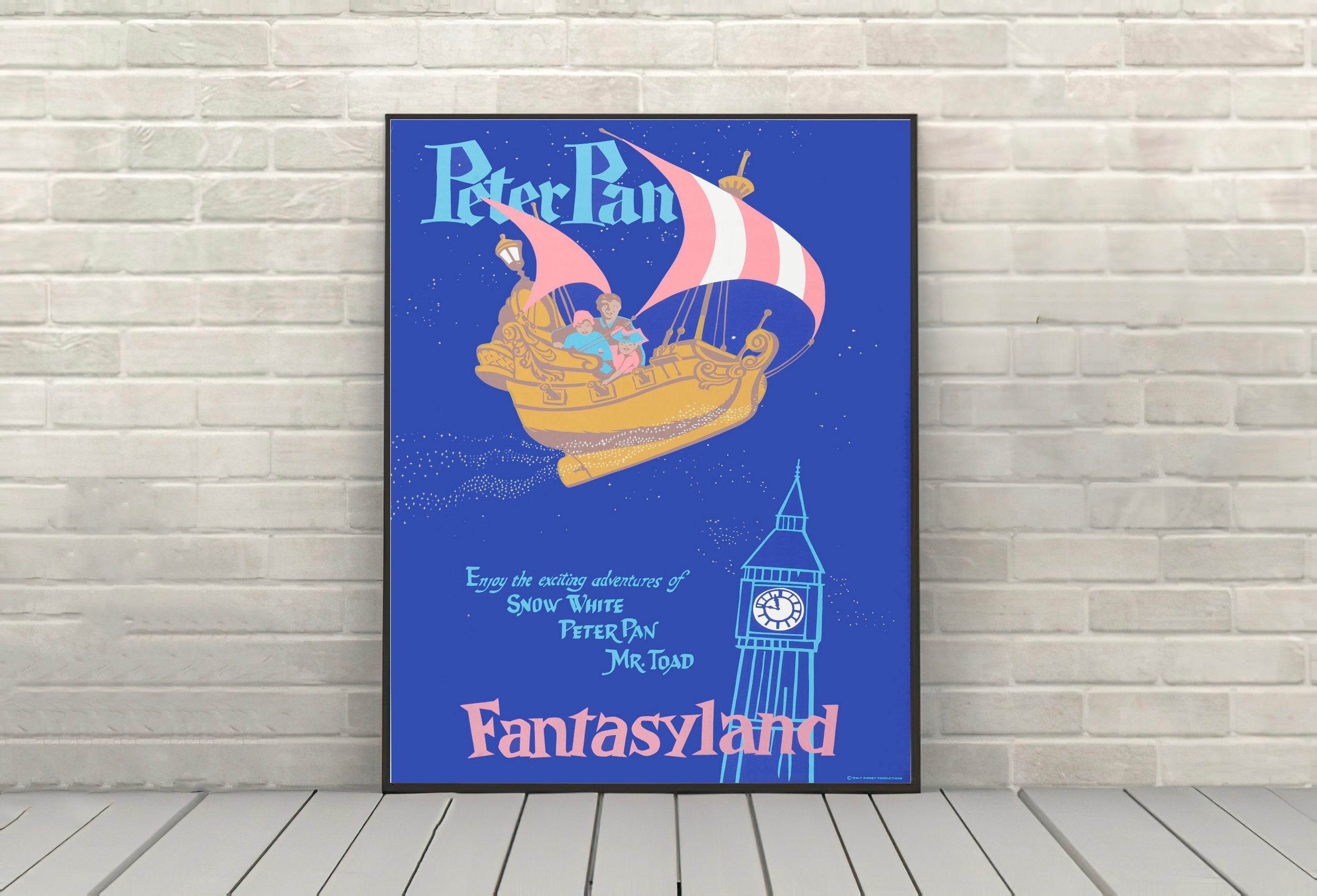 POSTER Peter Pan's Flight Poster Vintage Disney Attraction Poster ...