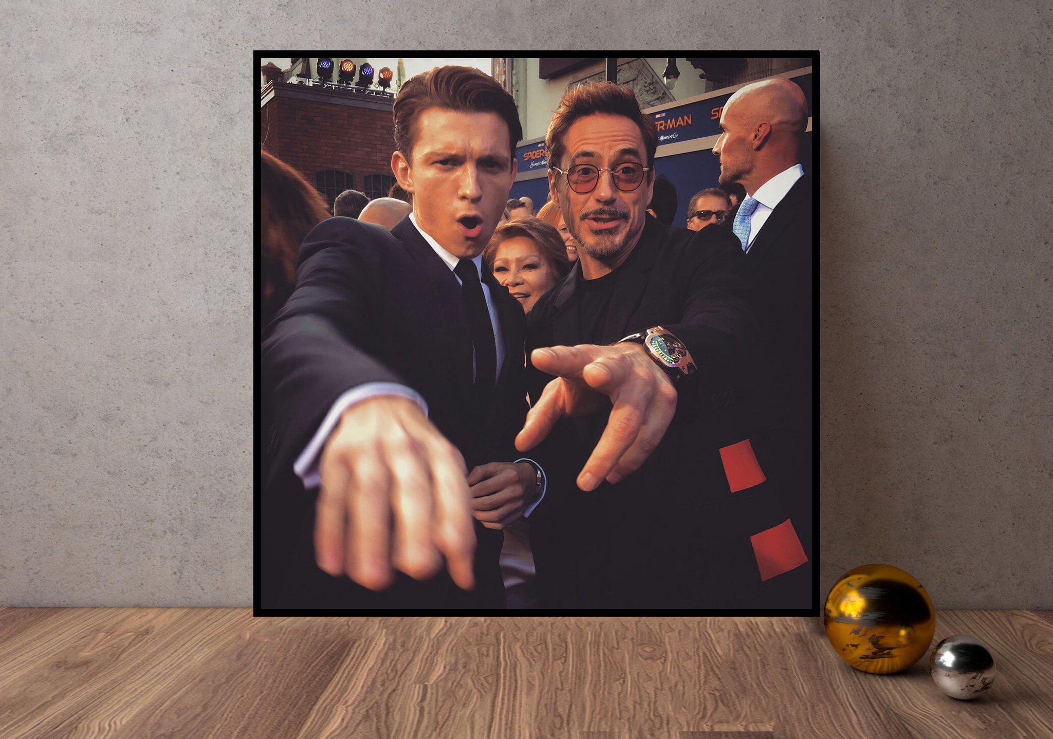 POSTER Peter Parker and Iron Man Picture RDJ. and Tom Holland Poster ...