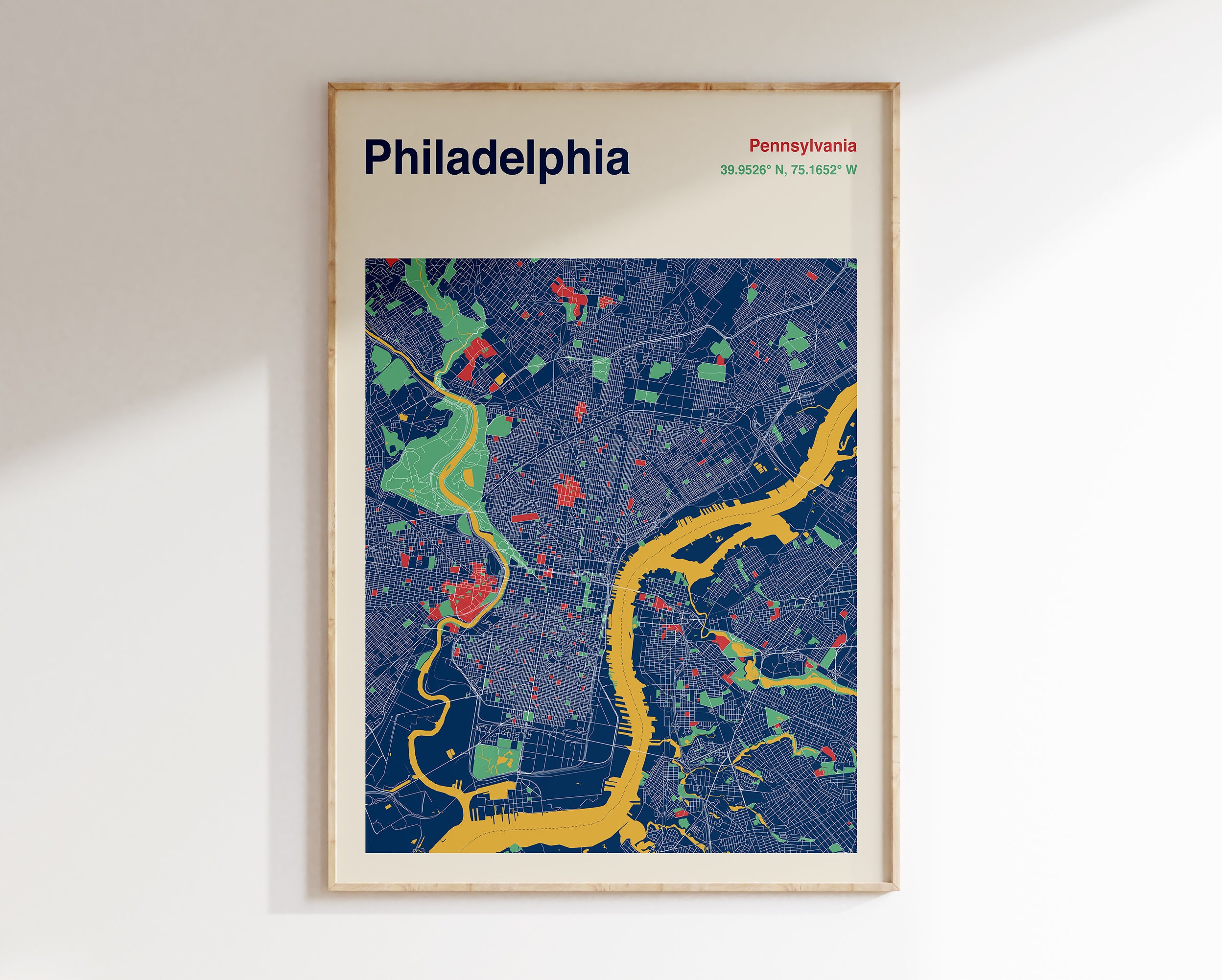 POSTER Philadelphia Map Print, Philadelphia Map Poster, Map Of ...