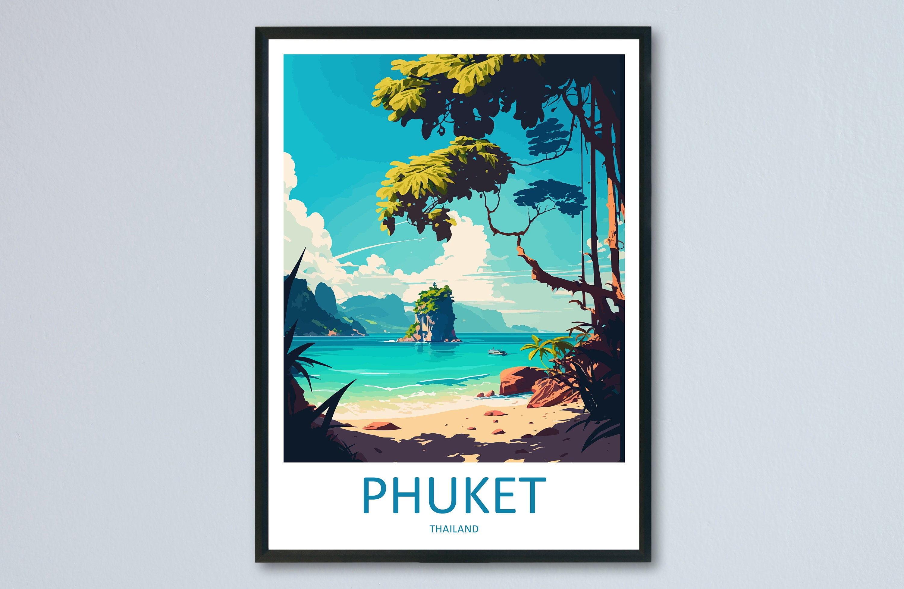 POSTER Phuket Travel Print Wall Art Phuket Wall Hanging Home Décor ...