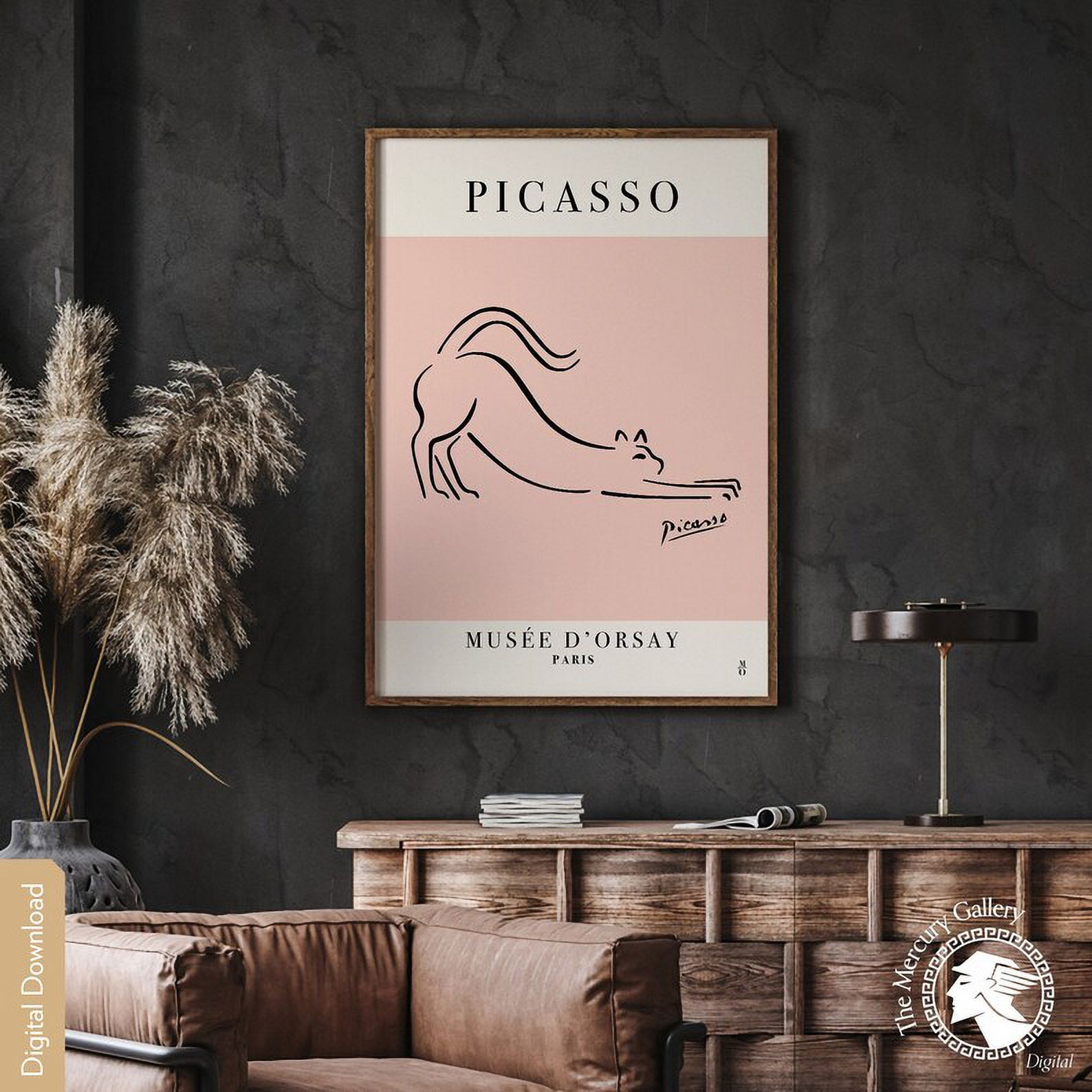 POSTER Picasso Exhibition Line Art of Cat, Wall Art Print, Couple Gift ...