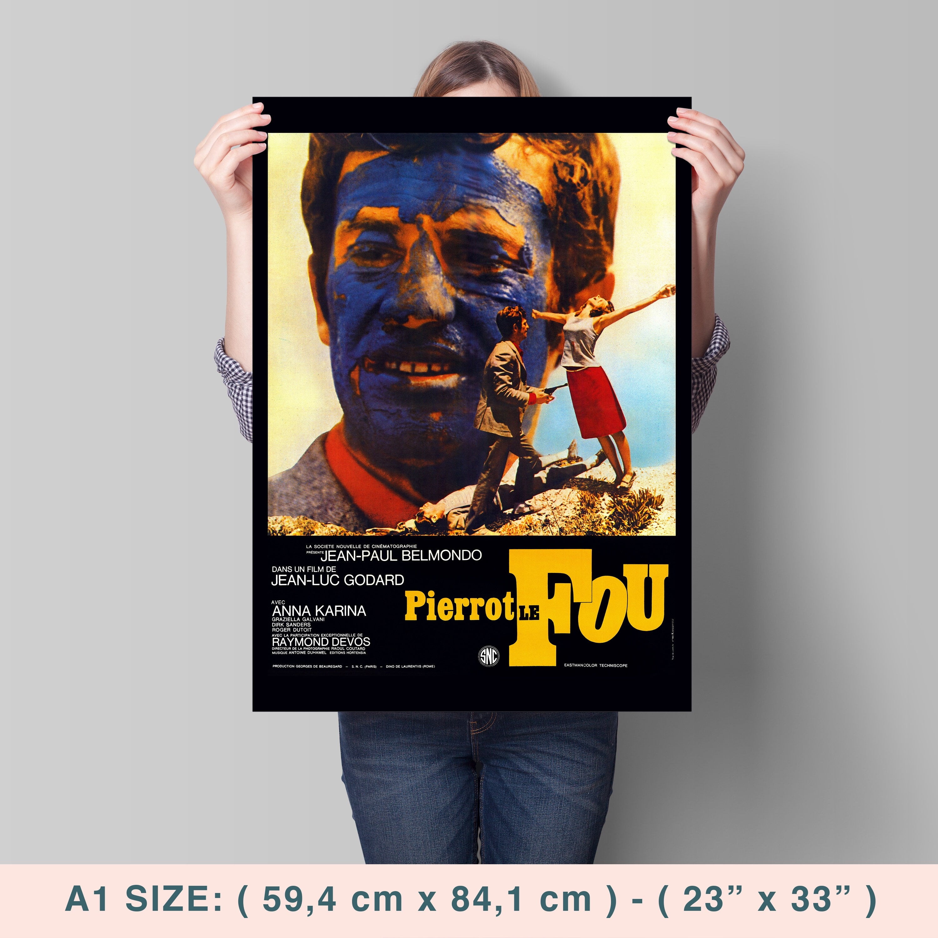 POSTER Pierrot le Fou, Jean-Luc Godard, J. P. Belmondo, Anna Karina ...
