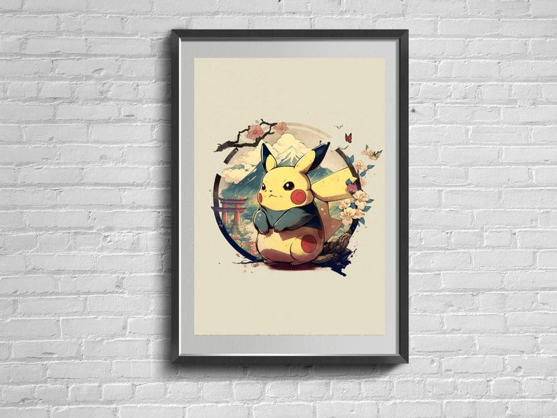POSTER Pikachu in Vibrant Scenery - Artwork for Fans of the Beloved ...