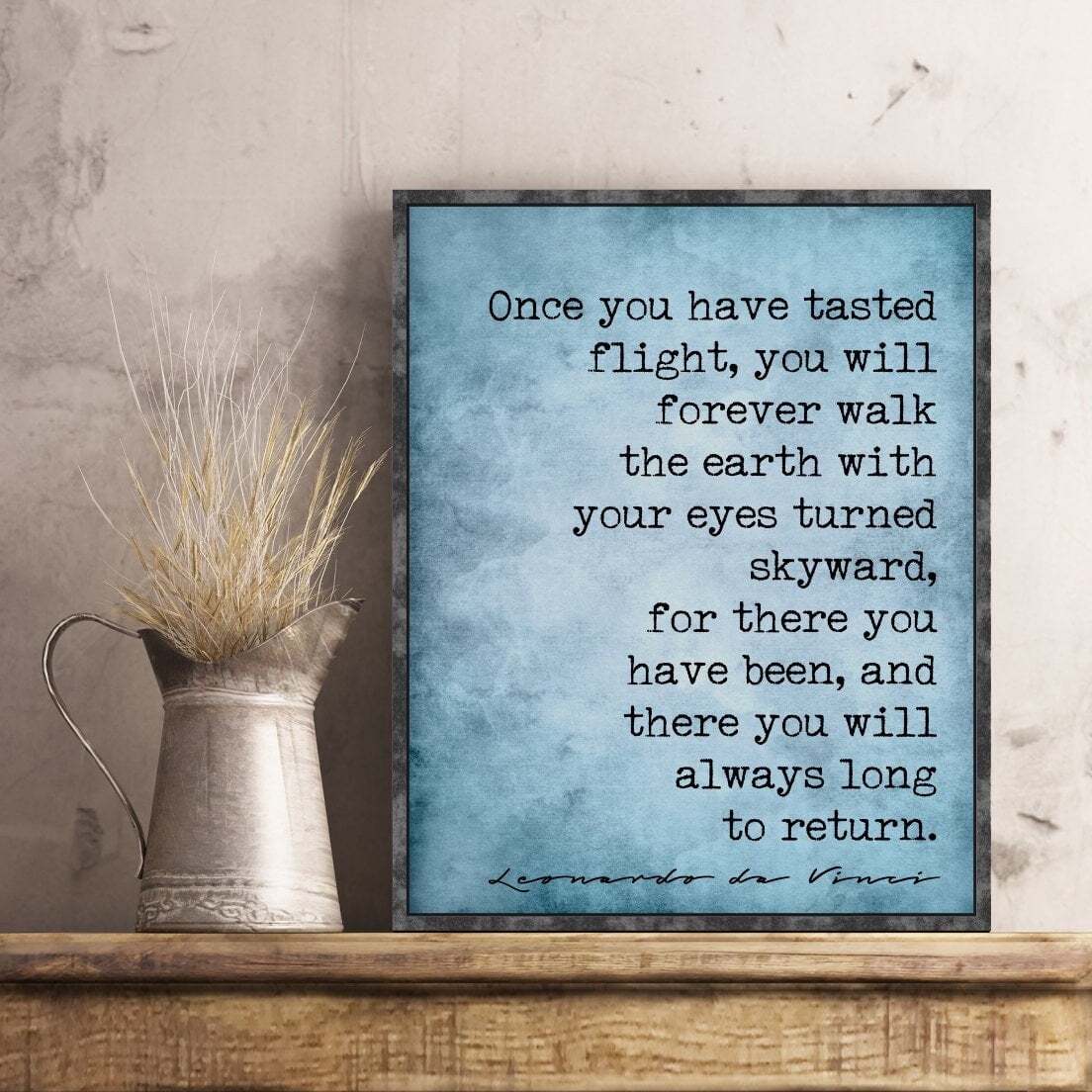 POSTER Pilot Gifts Leonardo da Vinci Once You Have Tasted Flight Quote ...