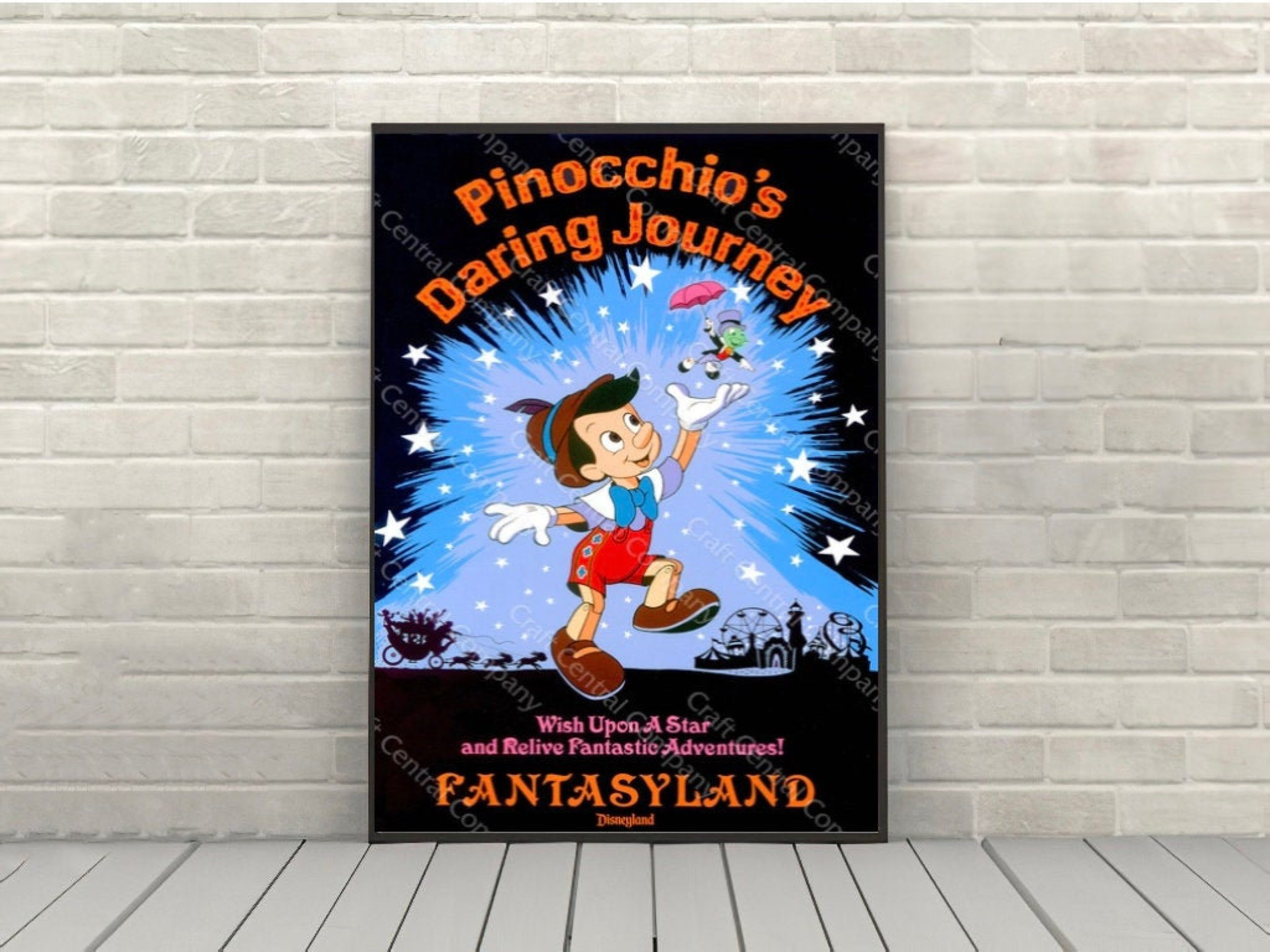 POSTER Pinocchio's Daring Journey Poster Vintage Disney Poster Classic ...
