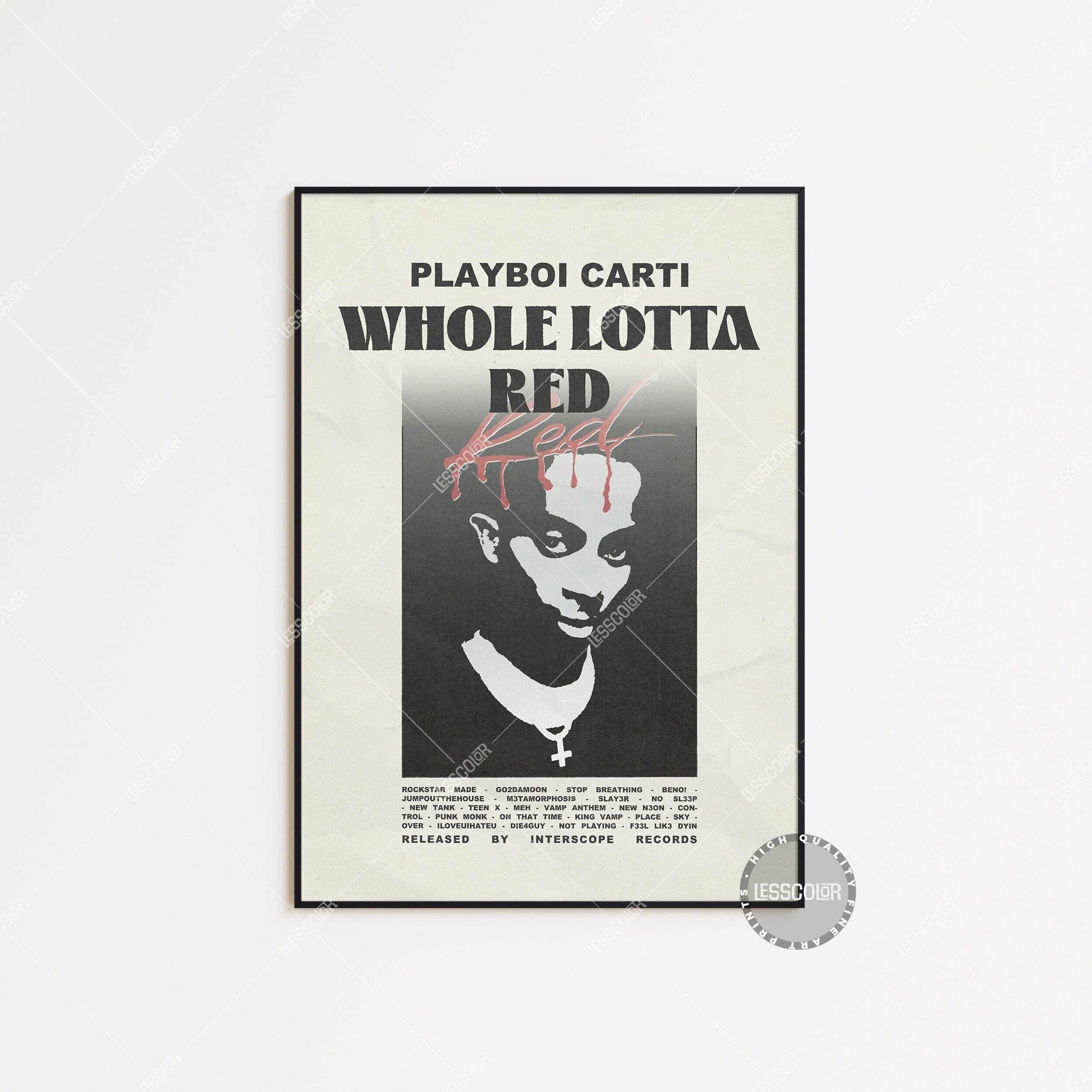 POSTER Playboi Carti Posters / Whole Lotta Red Poster, Tracklist Album ...