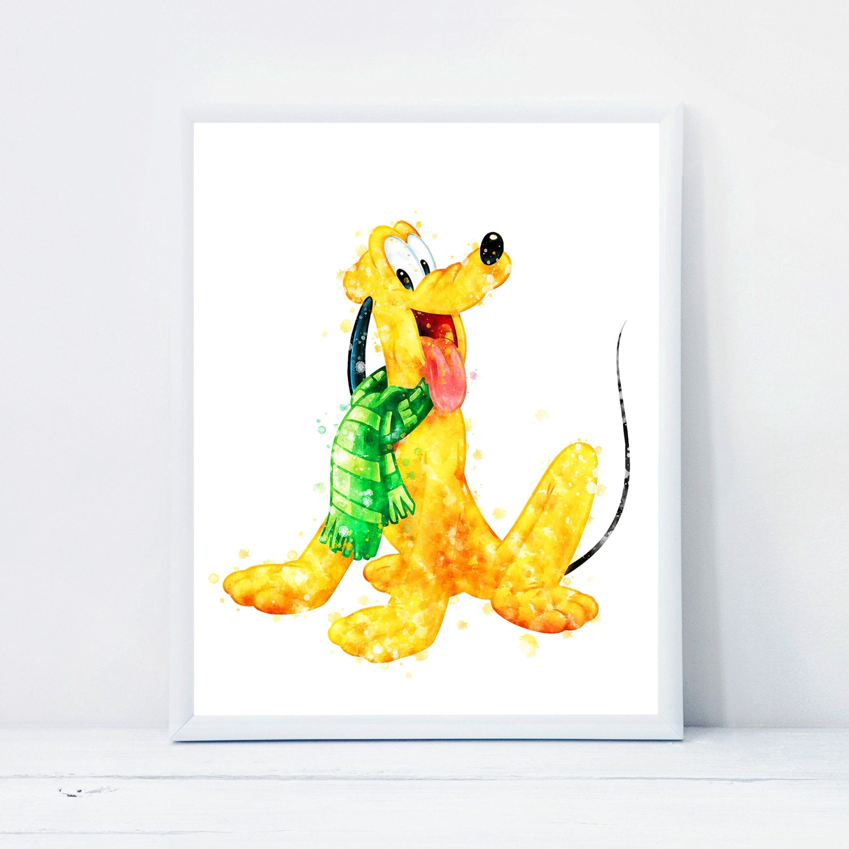 POSTER Pluto Watercolor Disney Pluto Print Pluto Poster Mickey Mouse ...