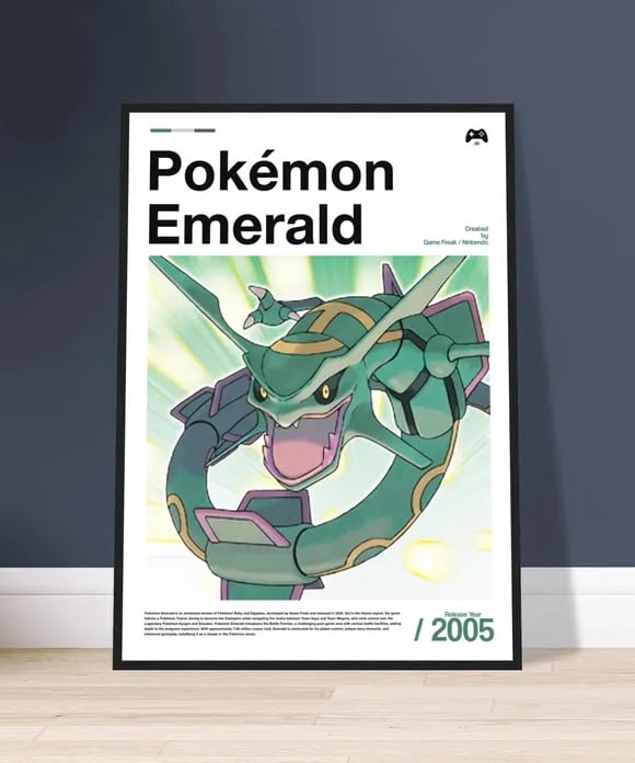 POSTER Pokemon Emerald Poster, Pokemon Emerald Print, Gaming Room ...