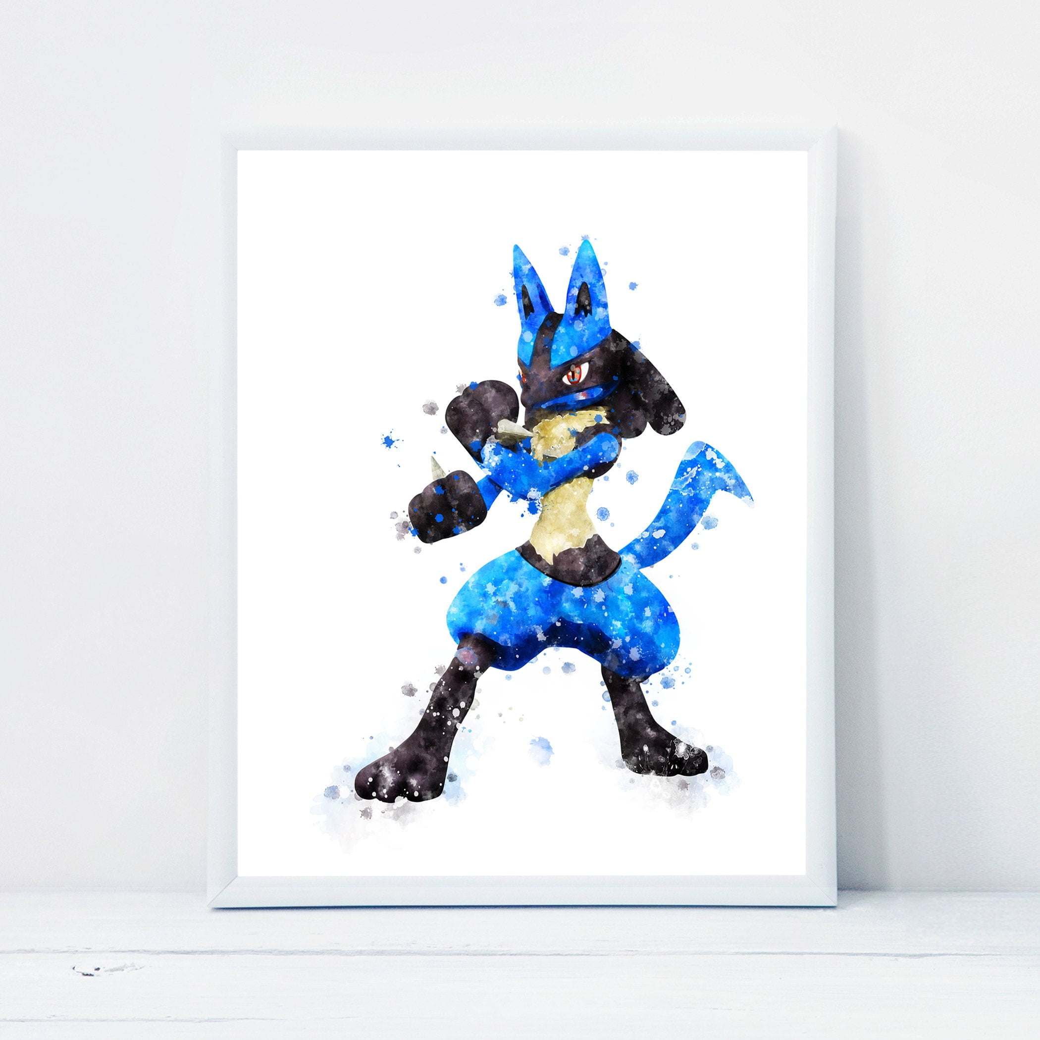 POSTER Pokemon Lucario Print Pokemon Watercolor Pokemon Wall Art Decor Pokemon Lucario Printable ...