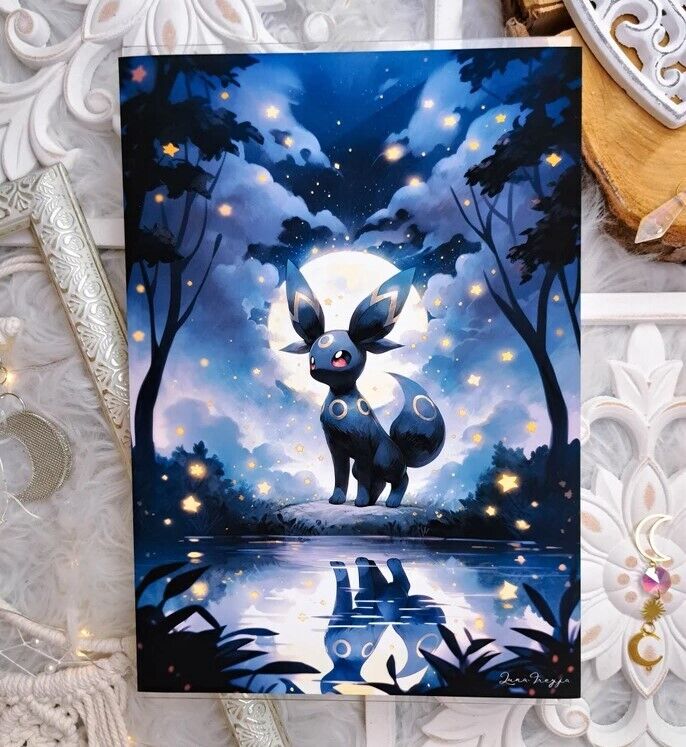 POSTER Pokemon Umbreon Illustration, Pokemon Art Print, Watercolor ...